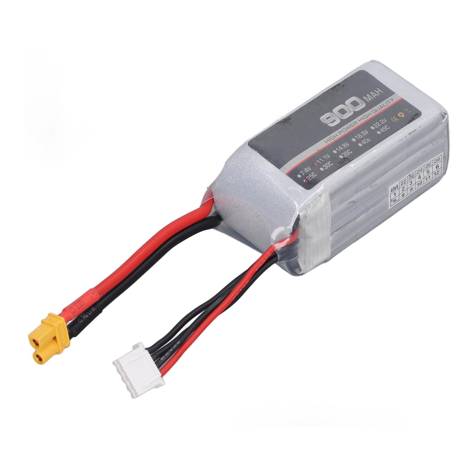 LiPo Battery 25C 900mAh XT30 Connector Stable Powerful Performance RC ...