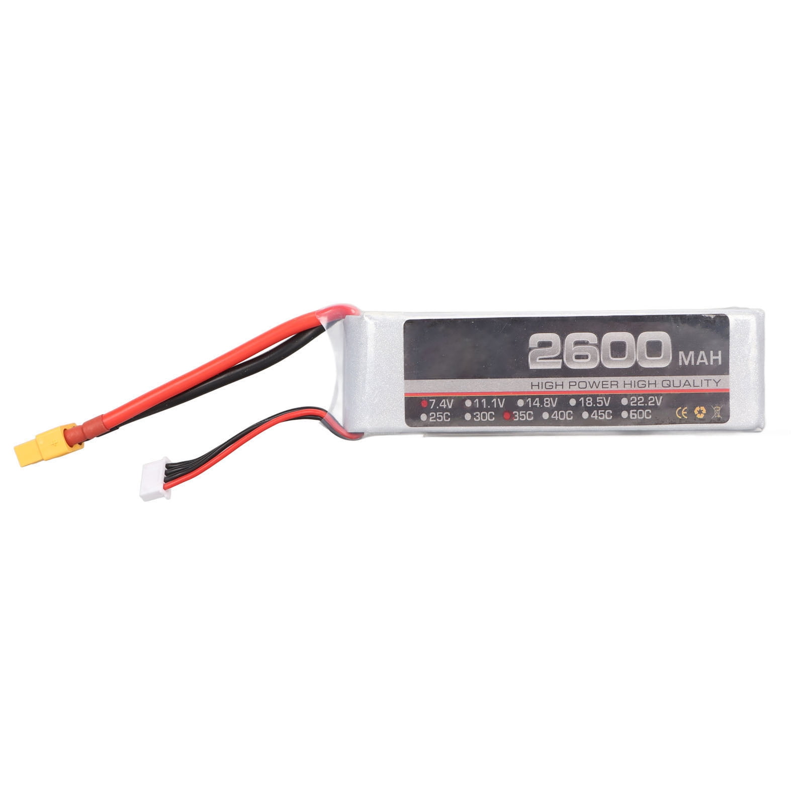 LiPo Battery 35C 2600mAh 2S 7.4V Stable Powerful Performance RC Battery ...