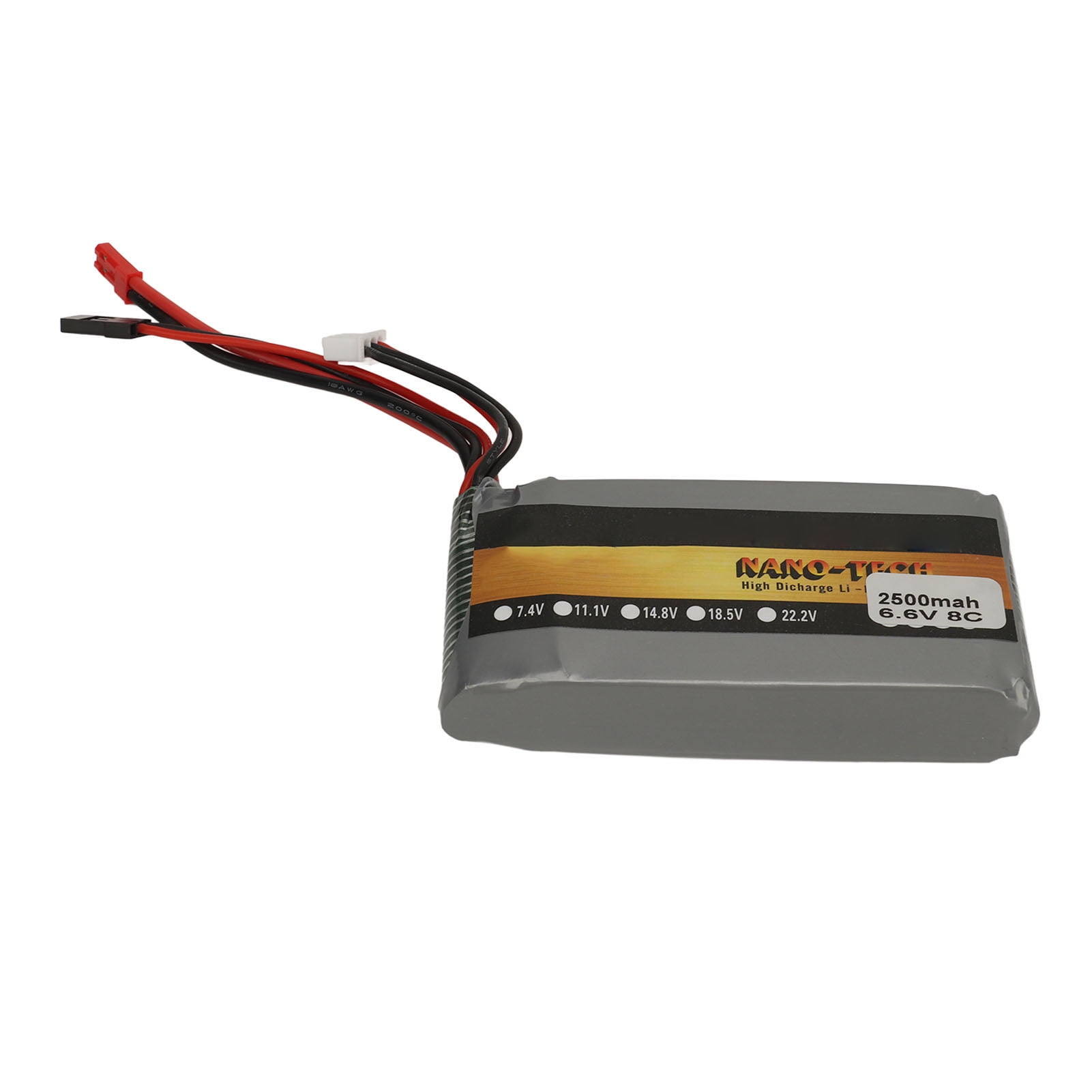 LiPo Battery 6.6V 2500mAh 8C High Capacity Model Toy Lithium Polymer ...
