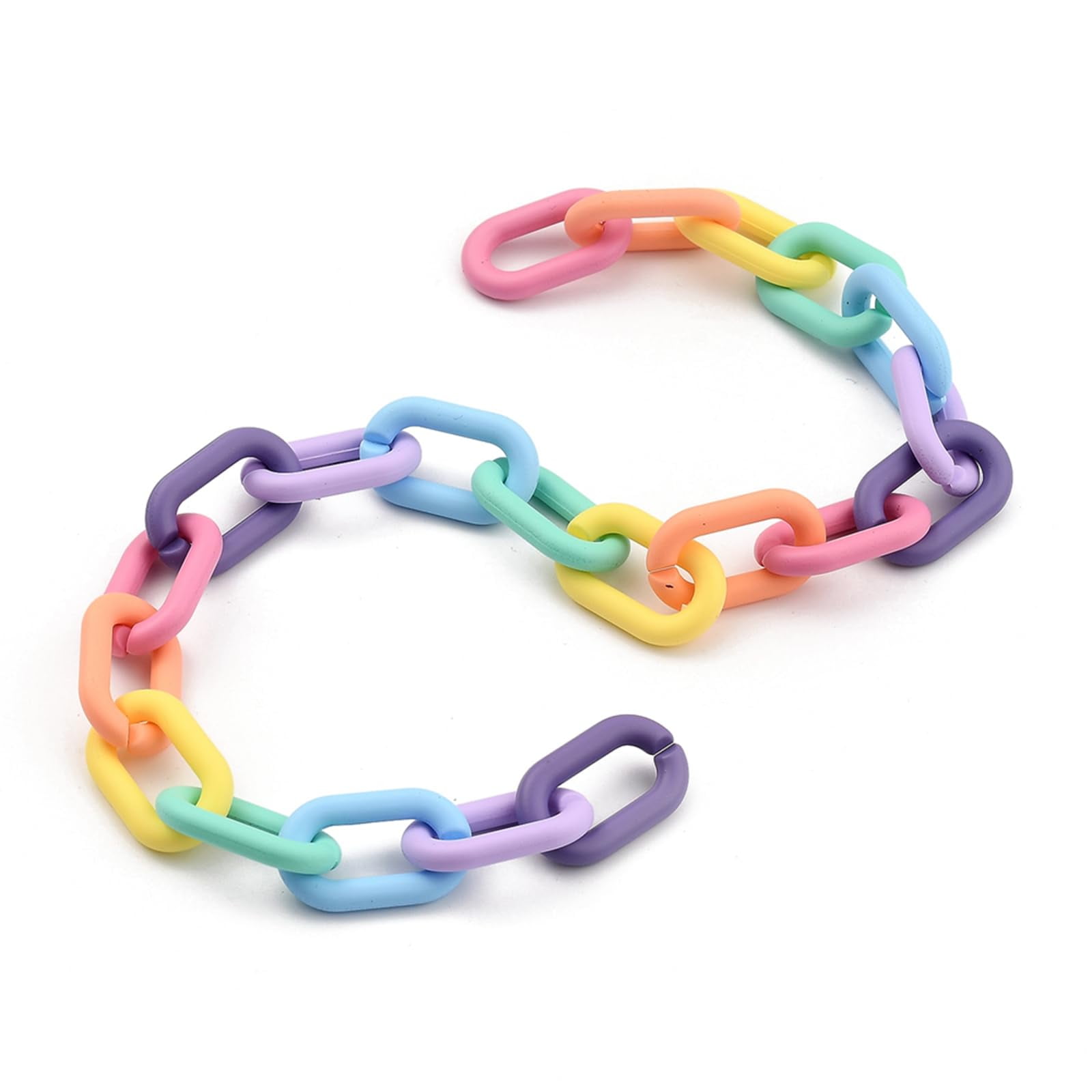 LiQunSweet 5 Strands Handmade Acrylic Colorful Cable Linking Rings ...