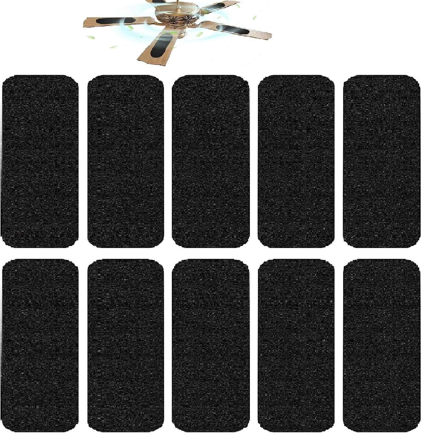 LiTian 10 Pack Ceiling Fan Filters for Blades, Strong Activated Coconut ...