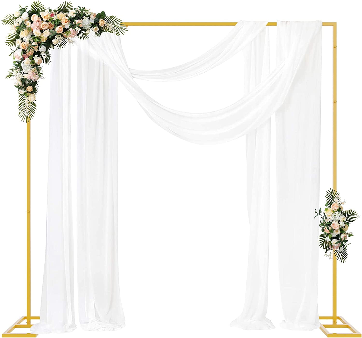 LiTian 8FT x 8FT Backdrop Stand Heavy Duty with Base, Gold Portable ...
