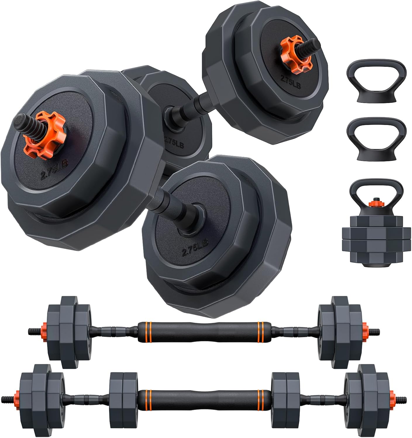 LiTian Adjustable Dumbbells Set, 45/65/85 lbs Free Weight Set with ...