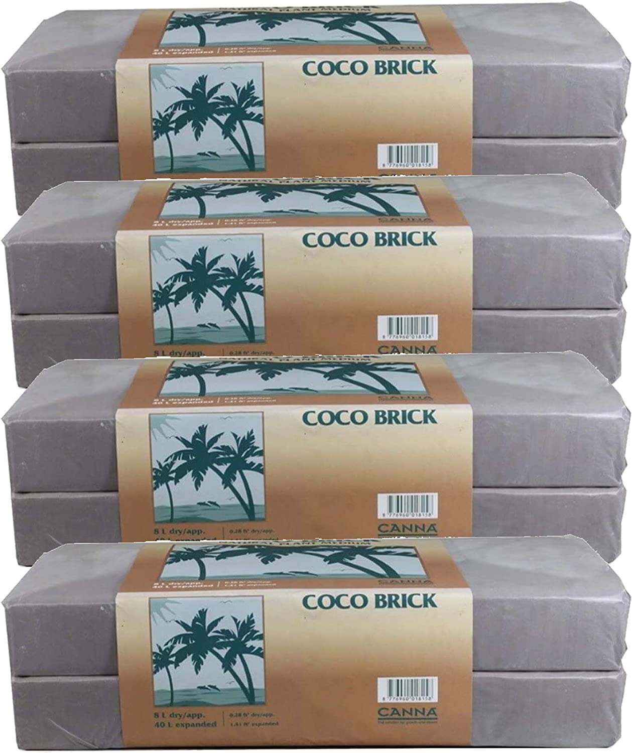 LiTian Coco Brick 40L Expandable Natural Plant Medium Soil Substrate, 40 Liter Expanded - 8 ...