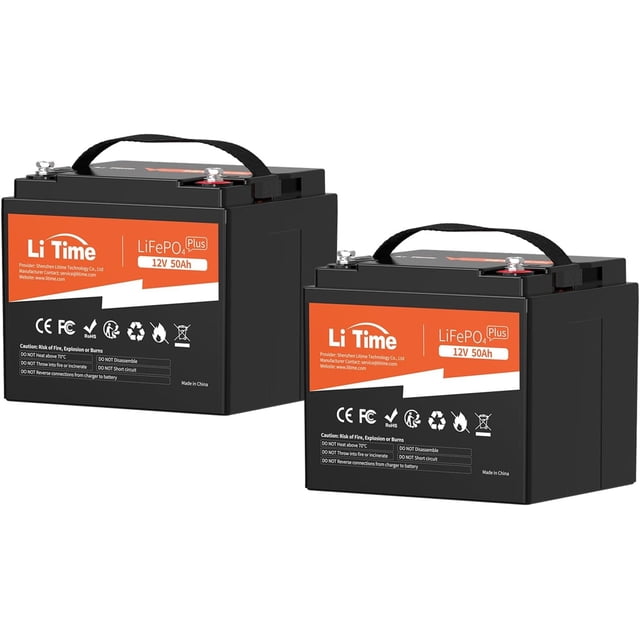 LiTime 12V 50Ah Lithium LiFePO4 Battery 50A BMS, 10 Years Lifetime 4000 ...