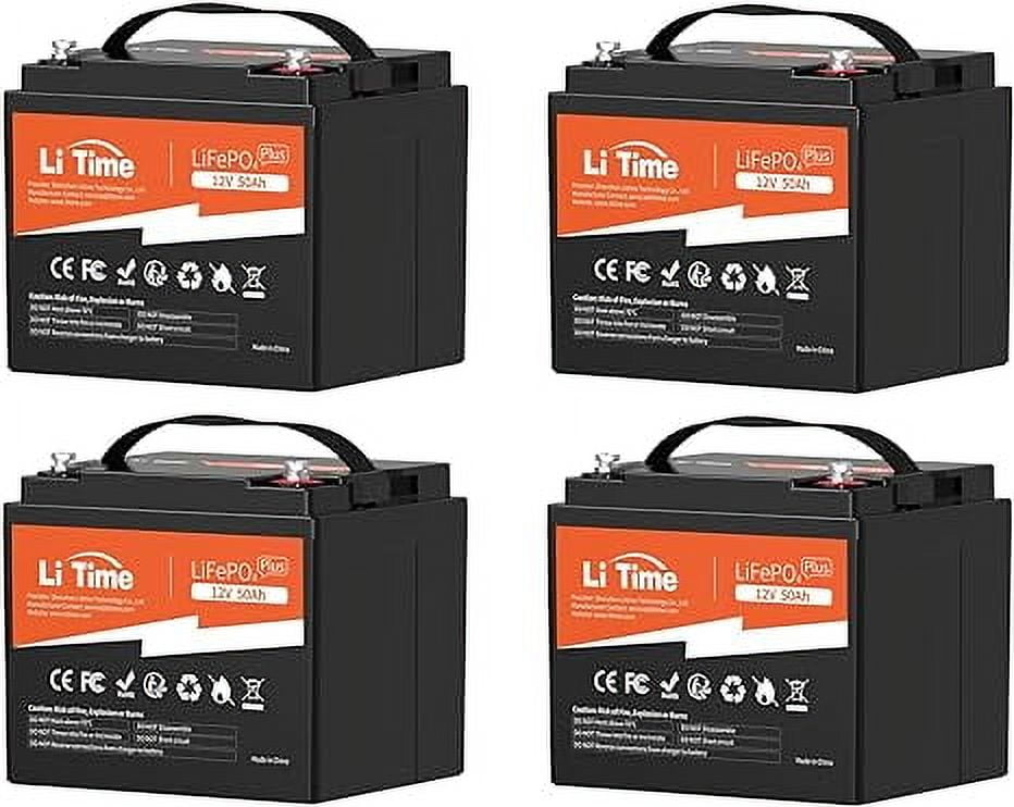 LiTime 12V 50Ah Plus LiFePO4 Lithium Battery, Ideal Replacement for AGM ...