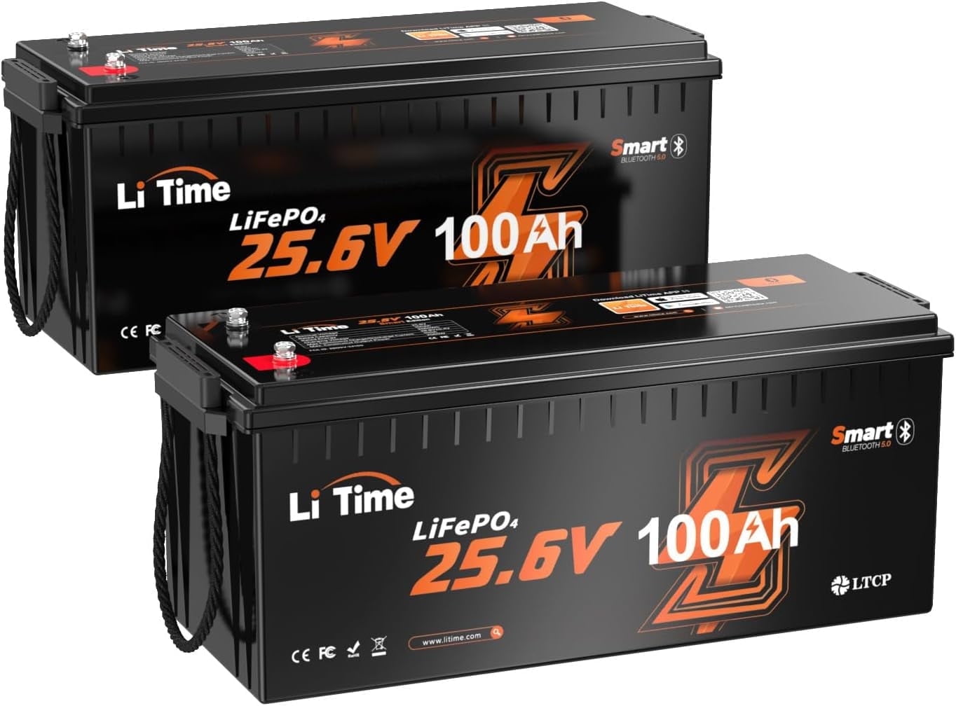LiTime, 24V 100Ah Bluetooth LiFePO4 Battery, Low-Temp Protection ...