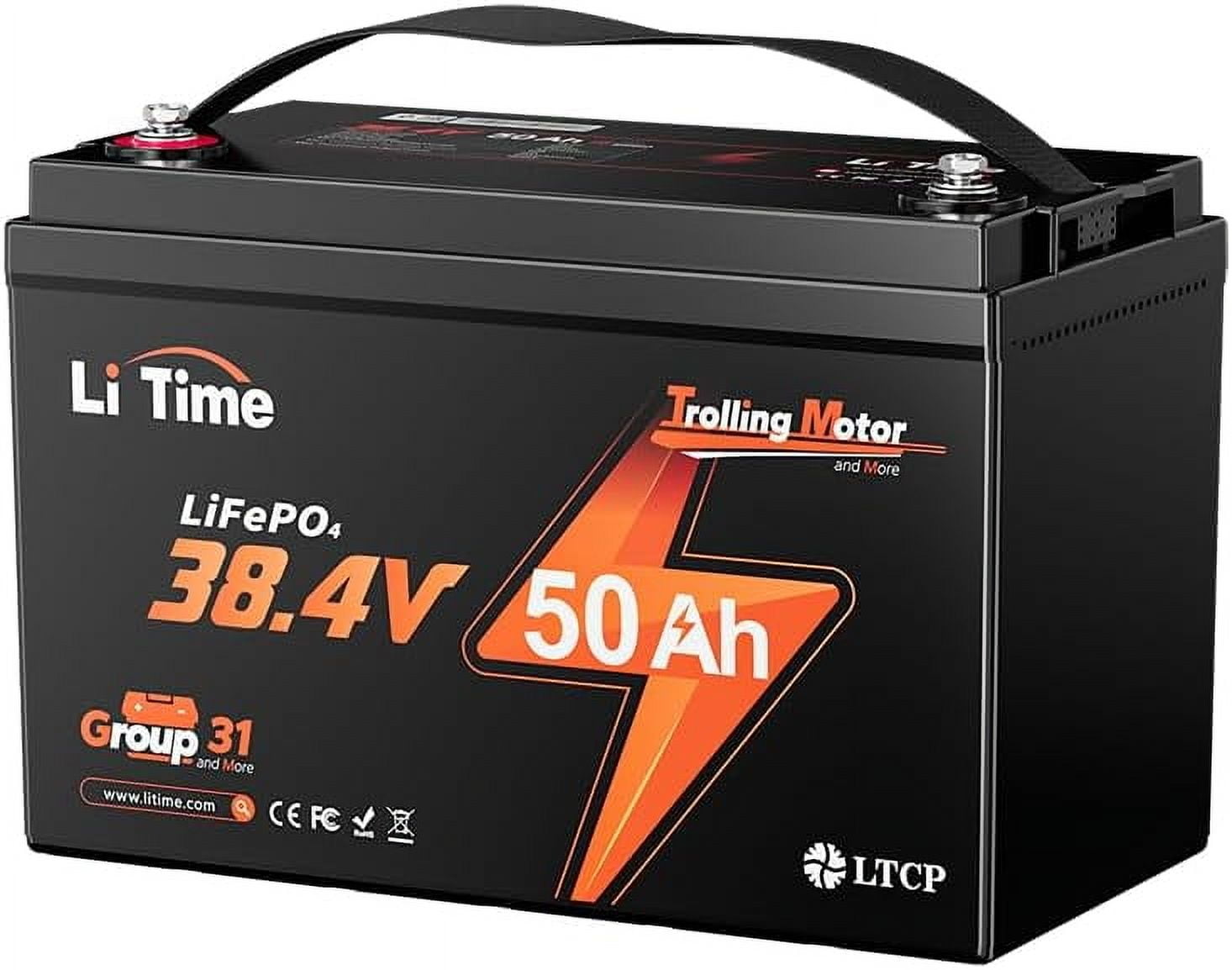 LiTime 36V 50Ah Low-Temp Protection LiFePO4 Battery 50A BMS Deep Cycle ...
