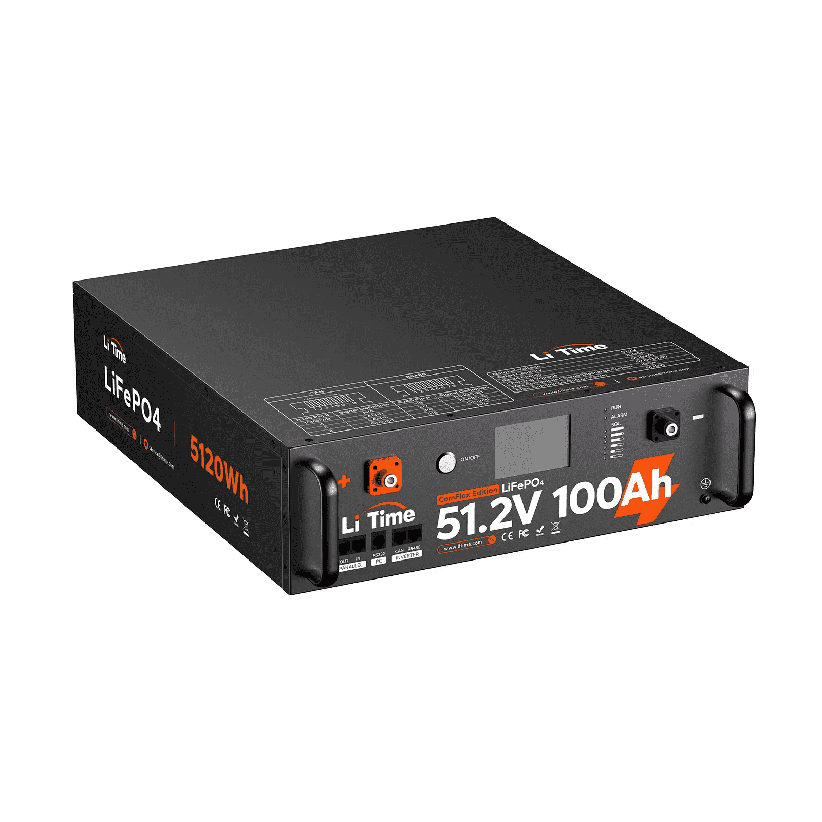 Litime 51.2V 100Ah LiFePO4 Battery for Home Storage, Energy Solution ...