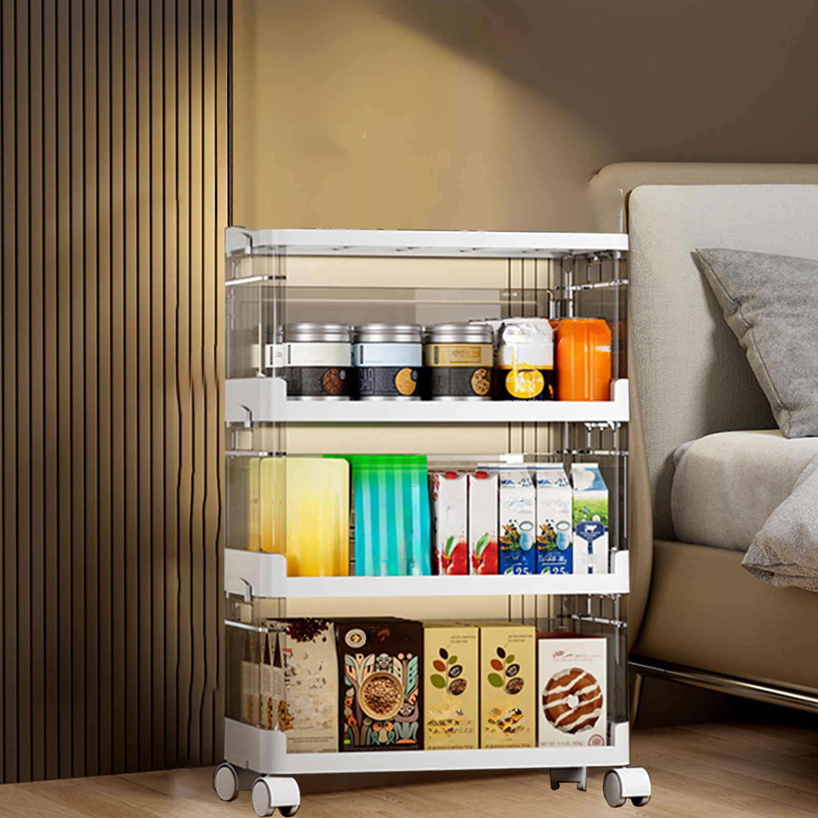 LiUMX Foldable 3-Tier Storage Shelf | Plastic Kitchen & Living Room ...