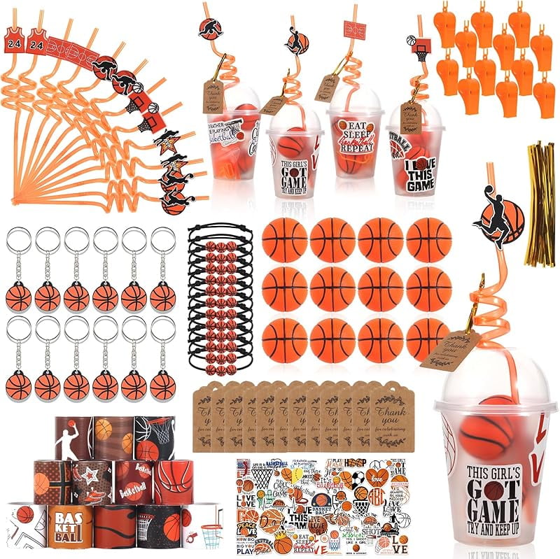 LiYiQ 158 Pcs Basketball Party Favors Basketball Party Supplies with ...