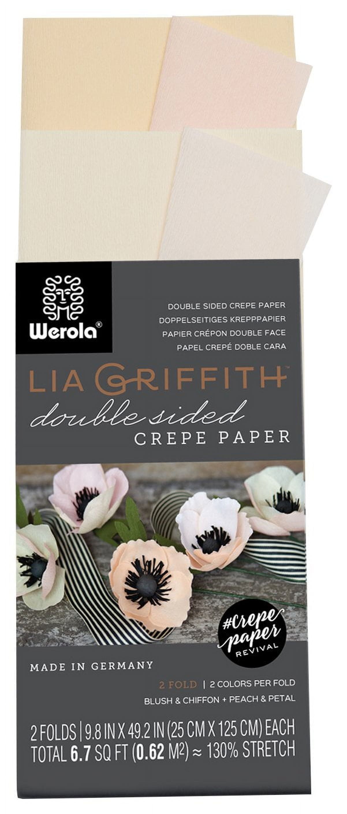 Lia Griffith Double Sided SSF20 Crepe Paper Folds Roll, 6.7-Square Feet ...