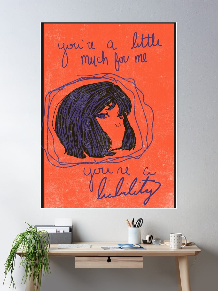 Liability Lorde Illustration Poster Wall Art, Modern Wall Decor For ...