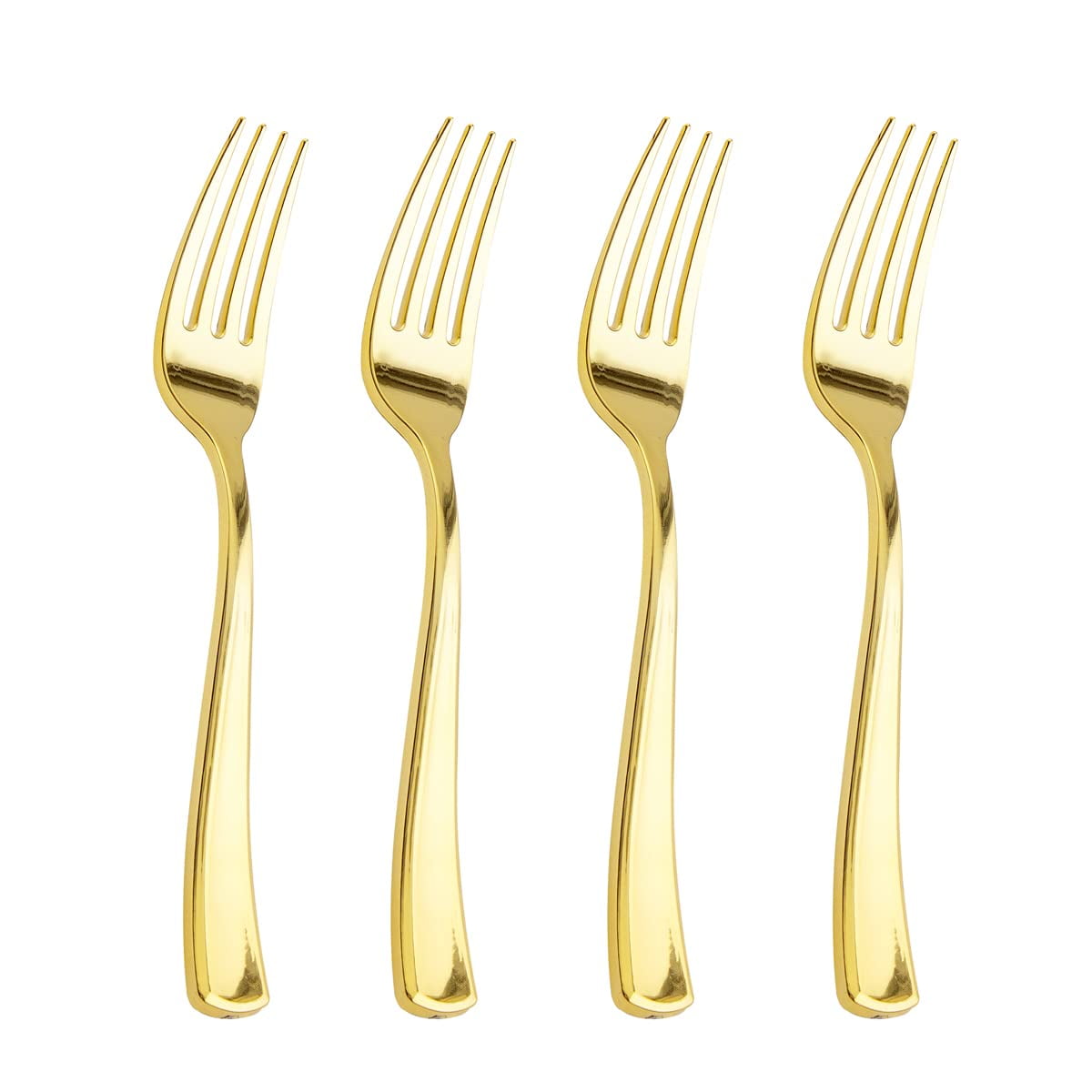 Liacere 200pcs Gold Plastic DEF29 Forks - Heavyweight - 7.4 Inch Heavy ...