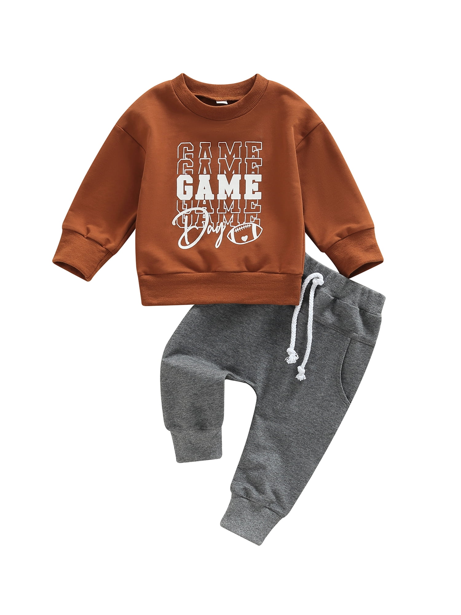 Liacowi Baby Boy Clothes Letter Rugby Print Sweatshirt Pullover Top ...