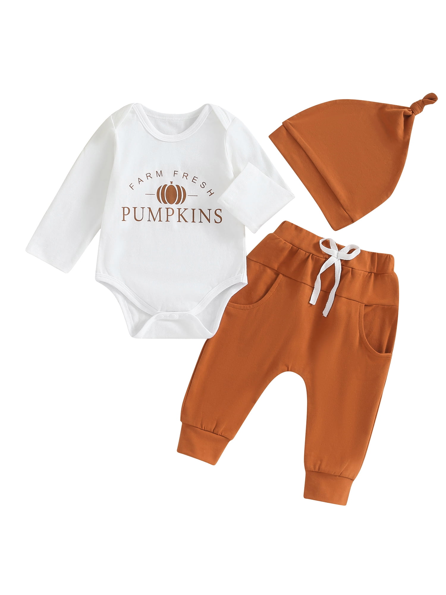 Liacowi Baby Boy Girl Halloween Clothes Set 3 6 12 18 24 Months Newborn Letter Print Long Sleeve ...