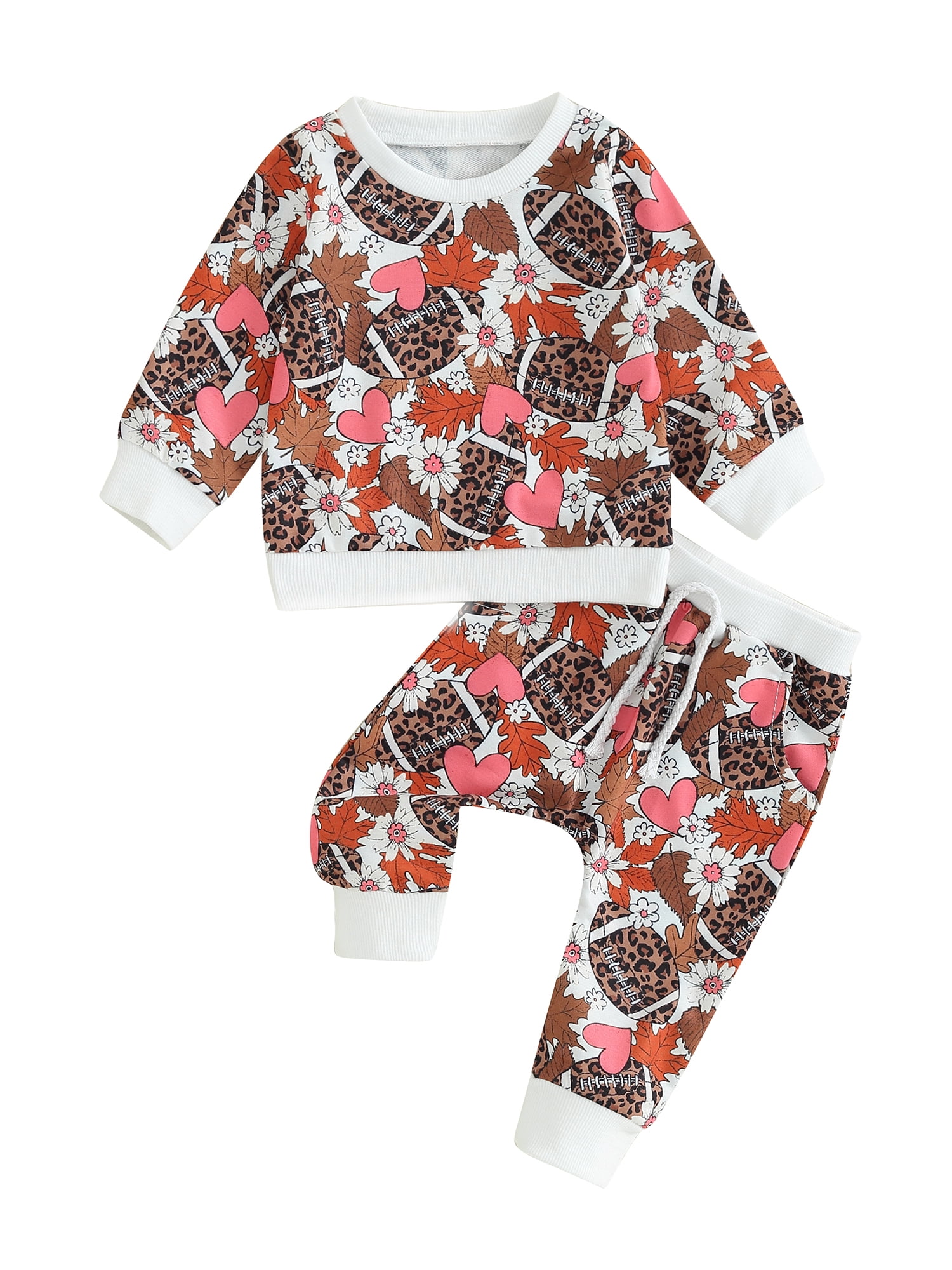 Liacowi Baby Boys Girls Fall Clothes Set Toddler Rugby Print Sweatshirt ...