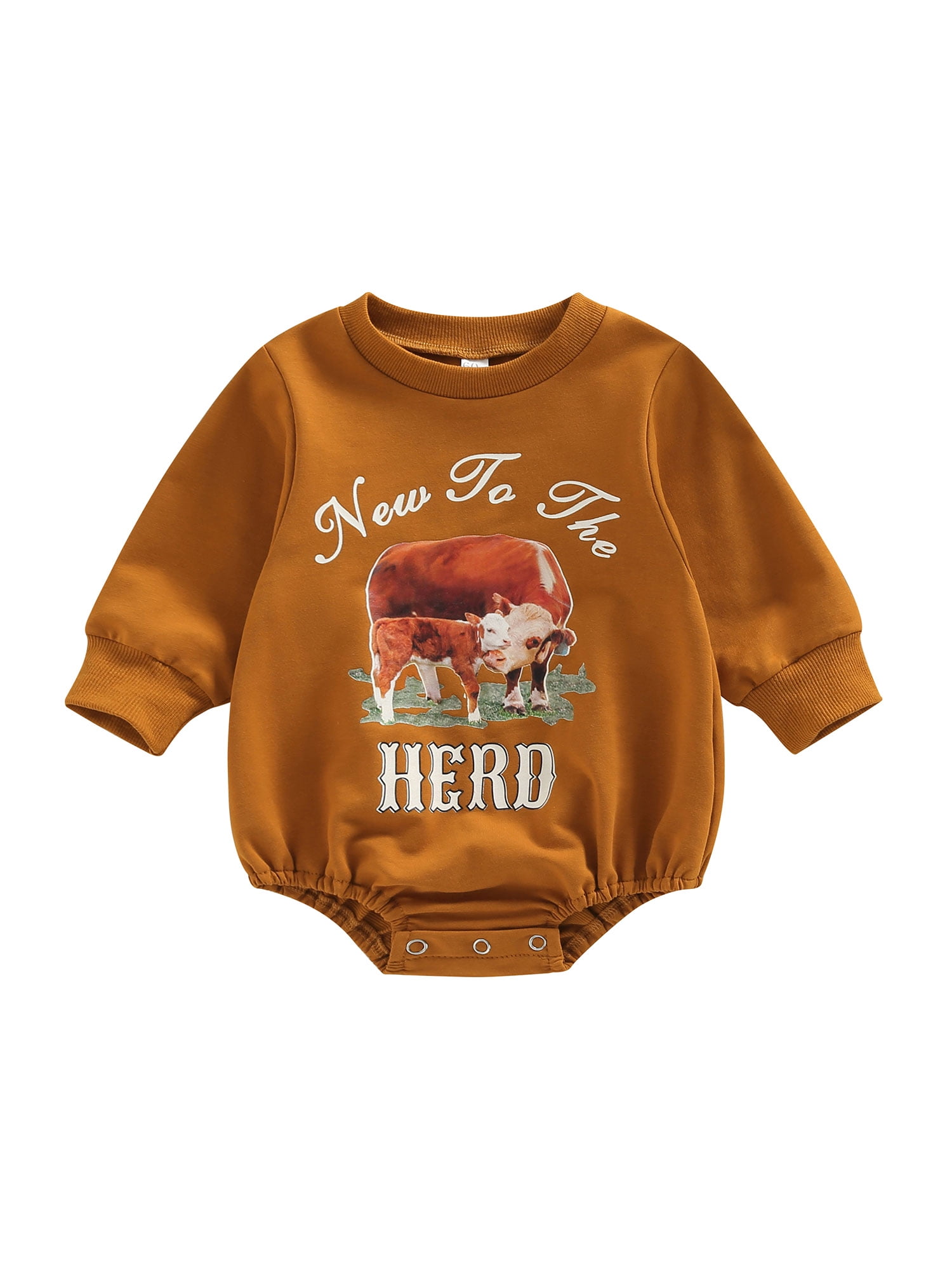 Liacowi Western Baby Boy Girl Clothes Newborn Long Sleeve Letter Cow Print Romper Sweatshirt ...