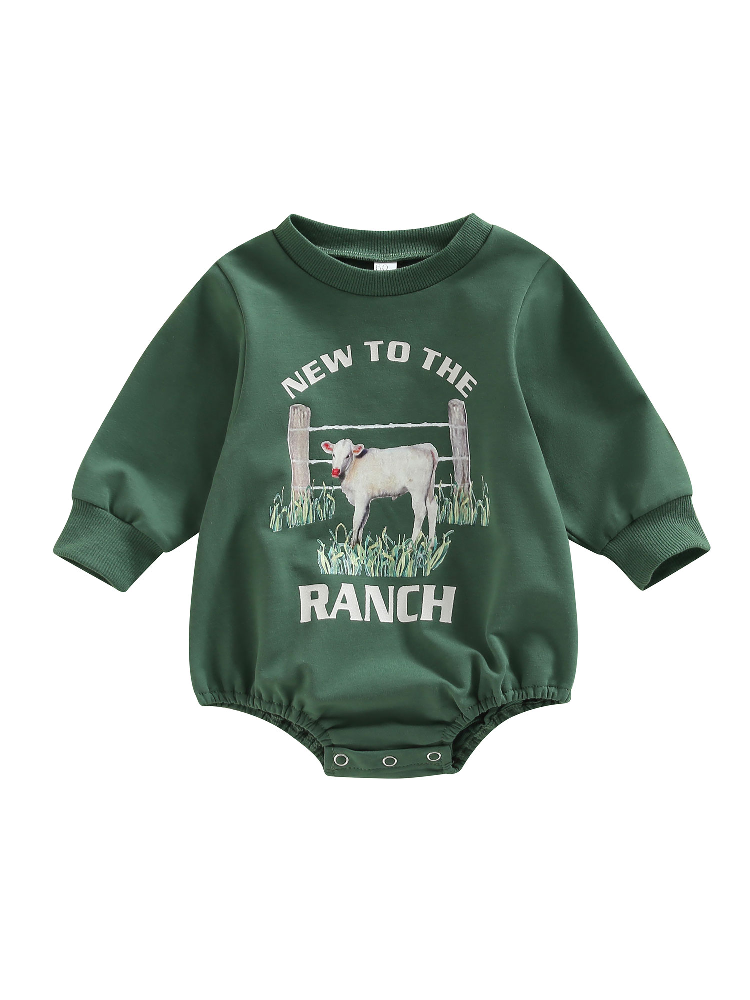 Liacowi Western Baby Boy Girl Clothes Newborn Long Sleeve Letter Cow Print Romper Sweatshirt ...