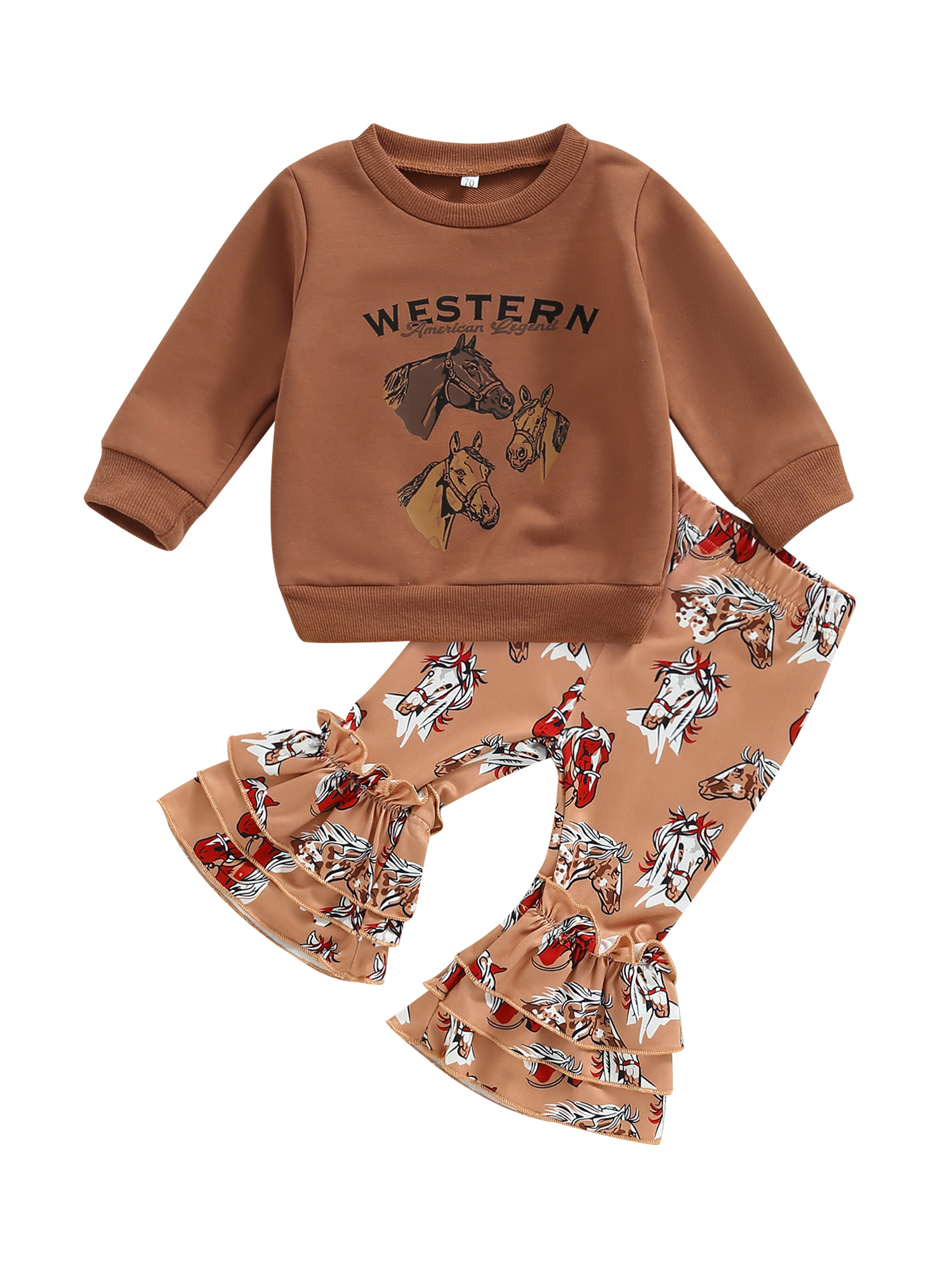 Liacowi Western Baby Girls Autumn Outfits Set Long Sleeve Letters Print ...