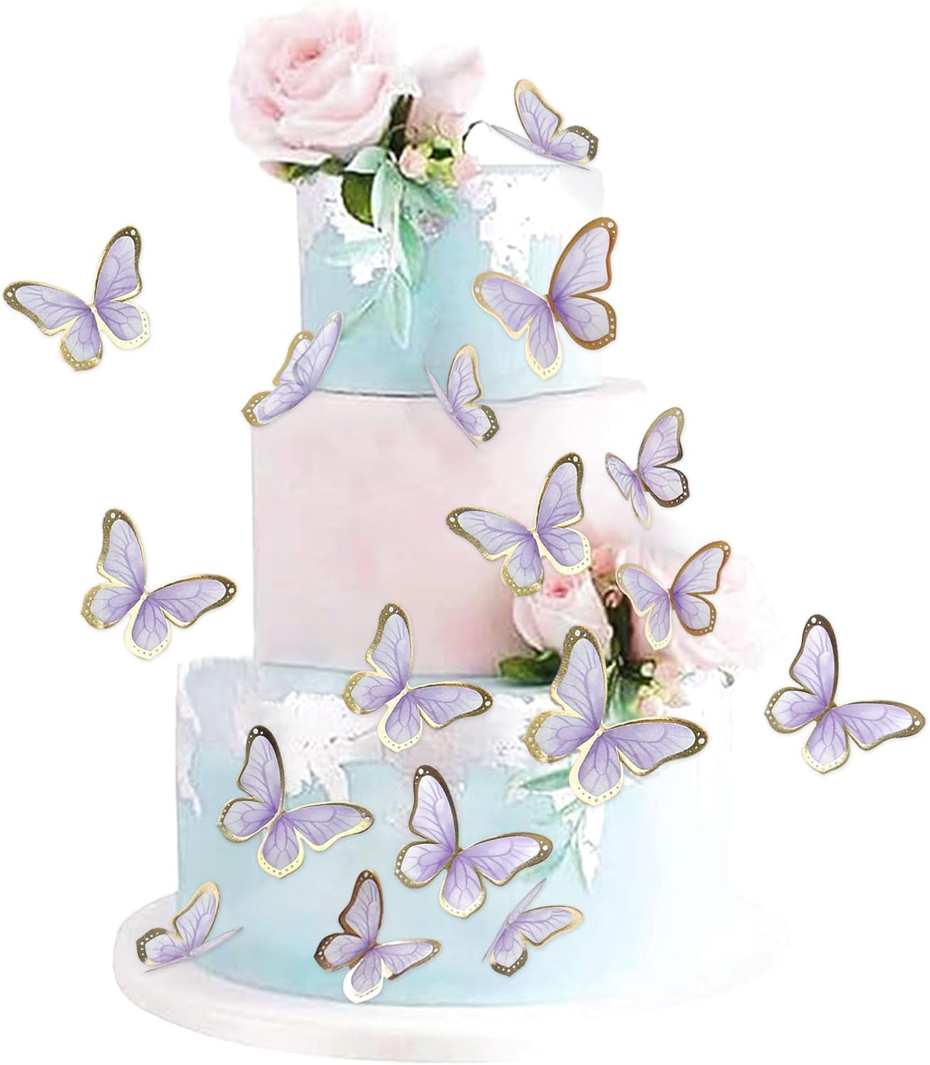 Liagile 3d 36 Pack Butterfly Cake Toppers Gold and Laser Silver Pvc ...