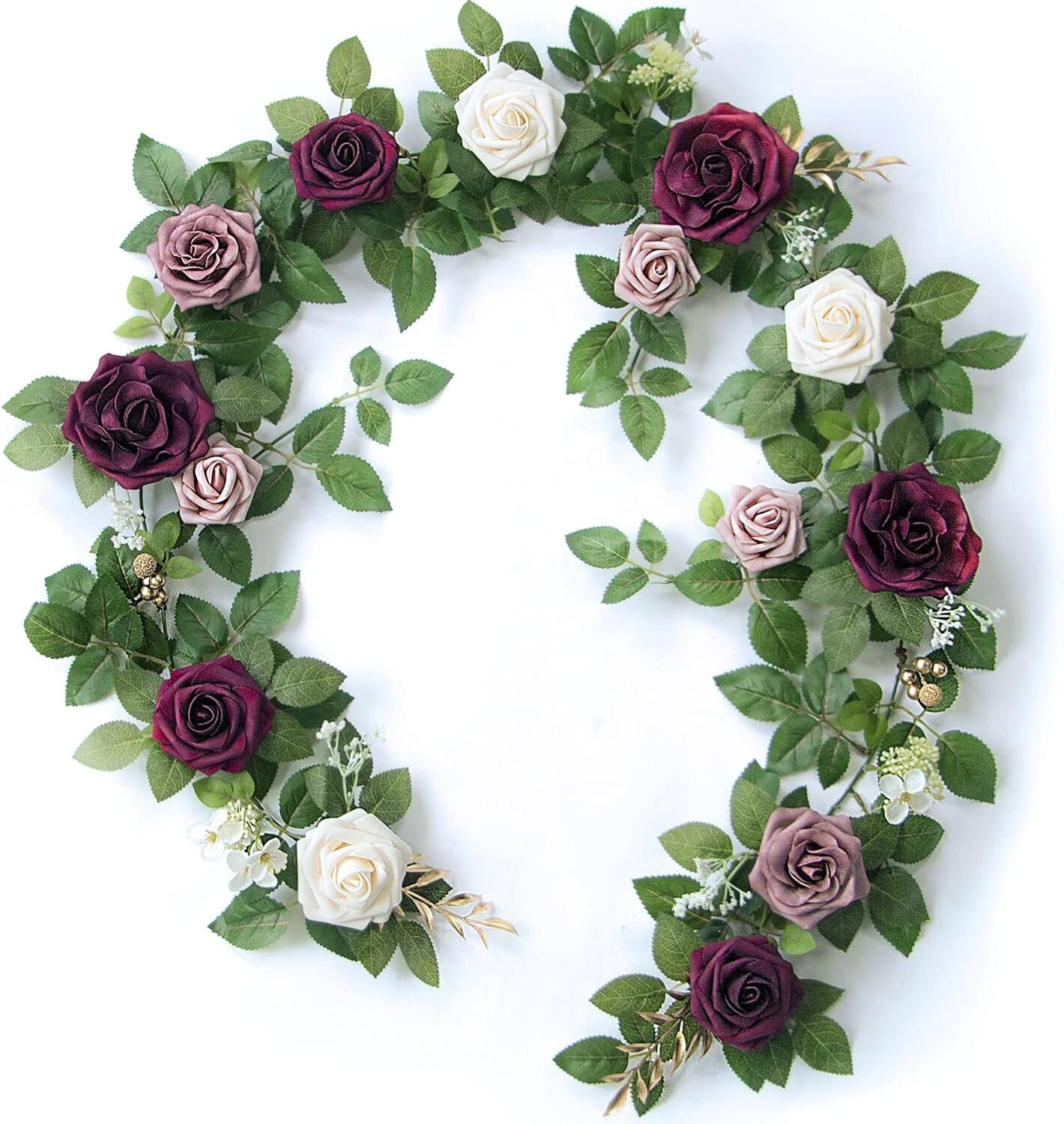 Liagile 5FT Handcrafted Artificial Rose Flower Garland, Dusty Blue ...