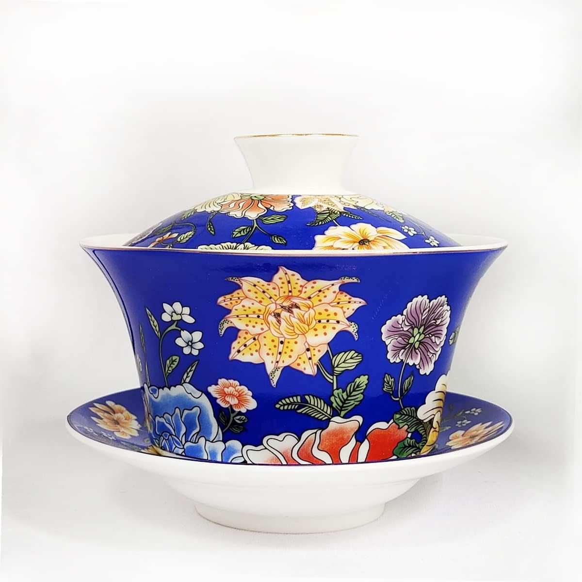 Liagile Porcelain Chinese Tea Cup,Asian Ceramic Tea Cups with Lid and ...