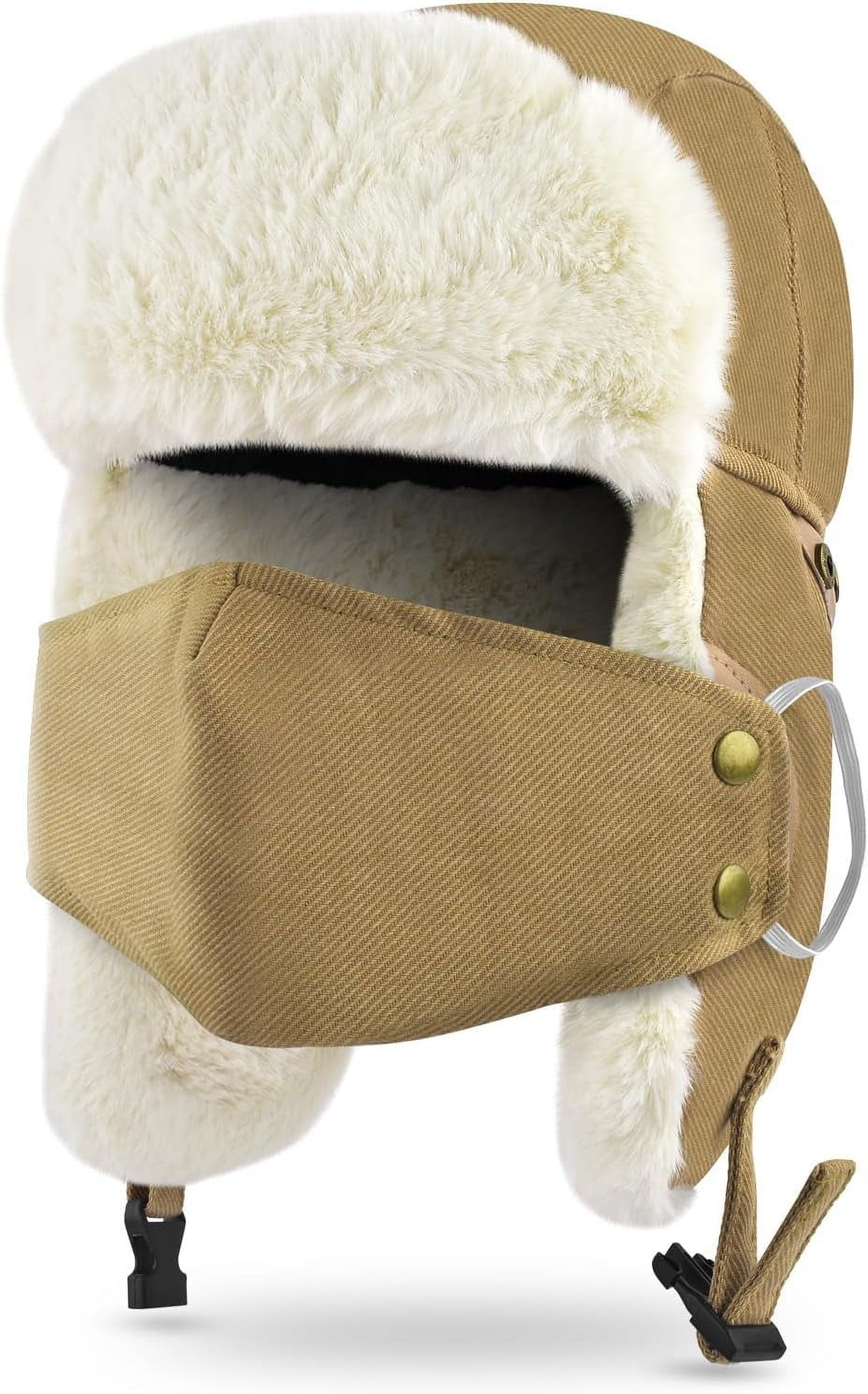 Liagile Winter Trapper Hat for Men Women, Faux Fur Warm Russian Ushanka ...