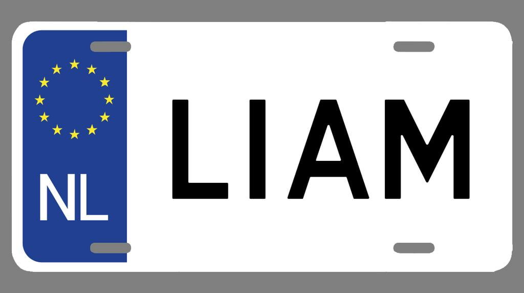 Liam Name Euro Style License Plate Tag Vanity Novelty Metal | UV ...