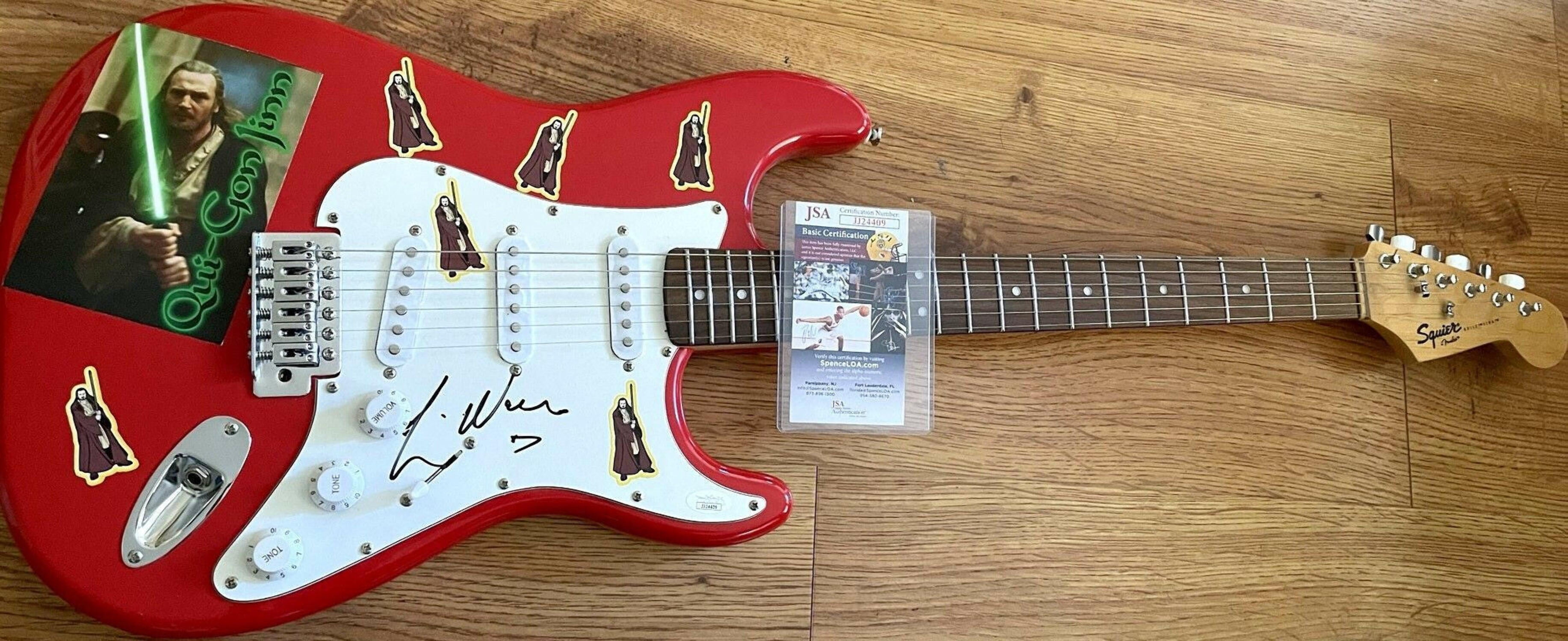 Liam Neeson autographed Star Wars Qui-Gon Jinn Fender Bullet electric ...