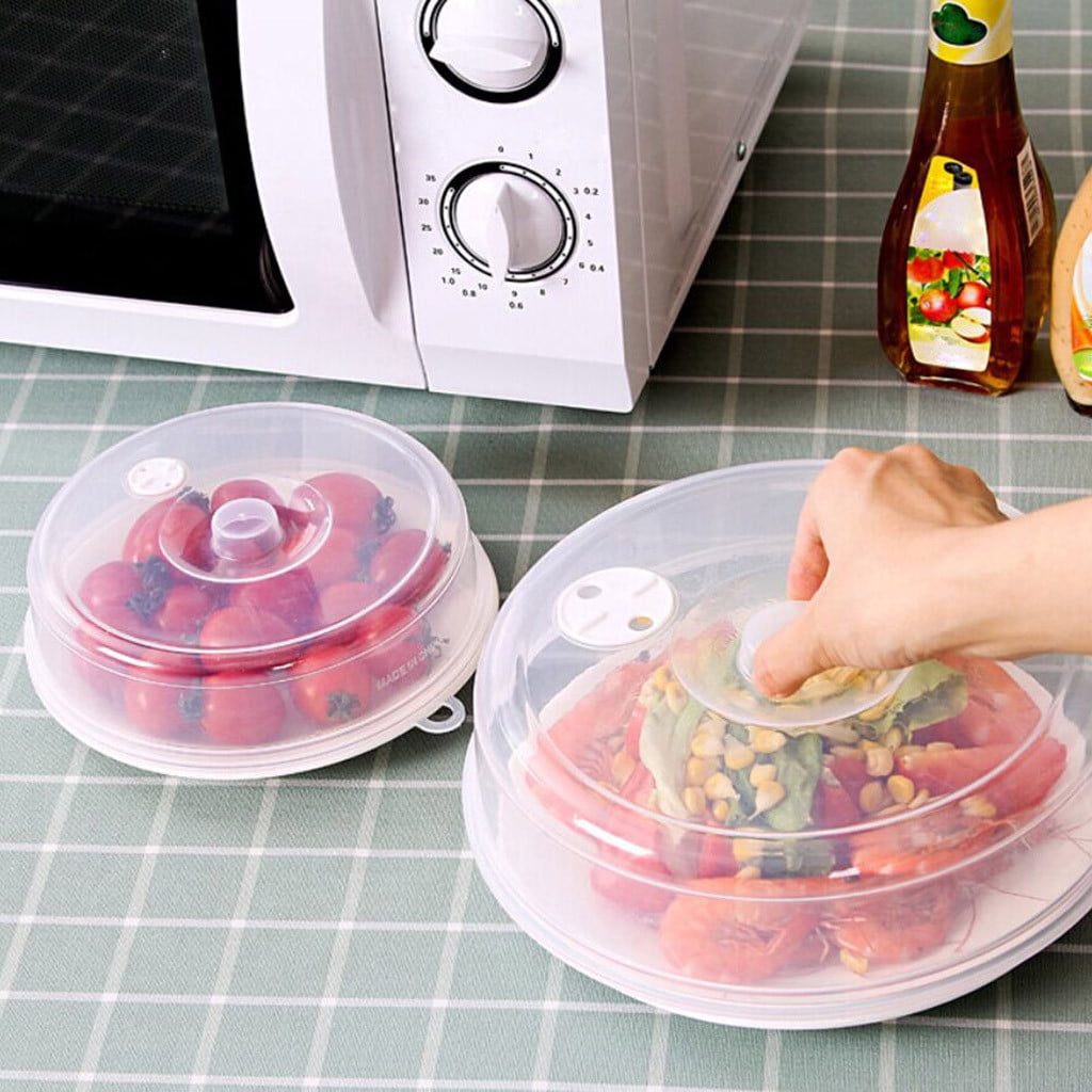 2PCS Kitchen Plastic Microwave Cover Clear Steam Vent Splatter Lid ...