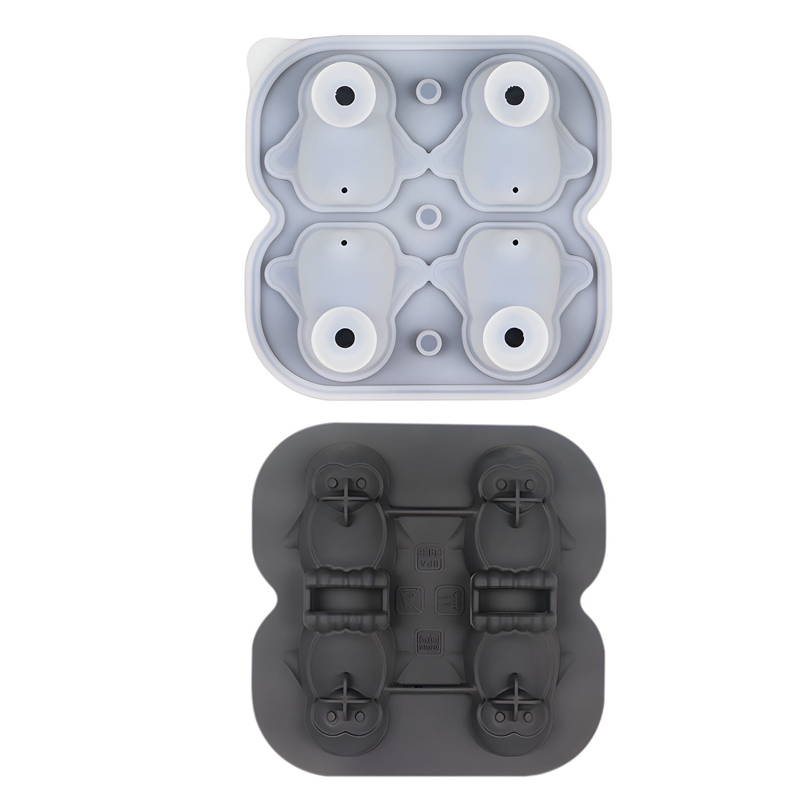 4 Cells Penguin Shaped Ice Block Ice Cube Tray Ice Cream Mold Ice Ball ...