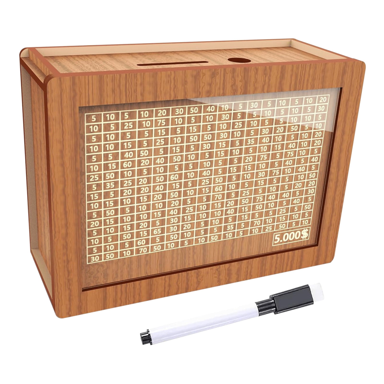 Liamobondopolis Digital Counting 5000 USD Coin Cash Bank, Wooden Money ...