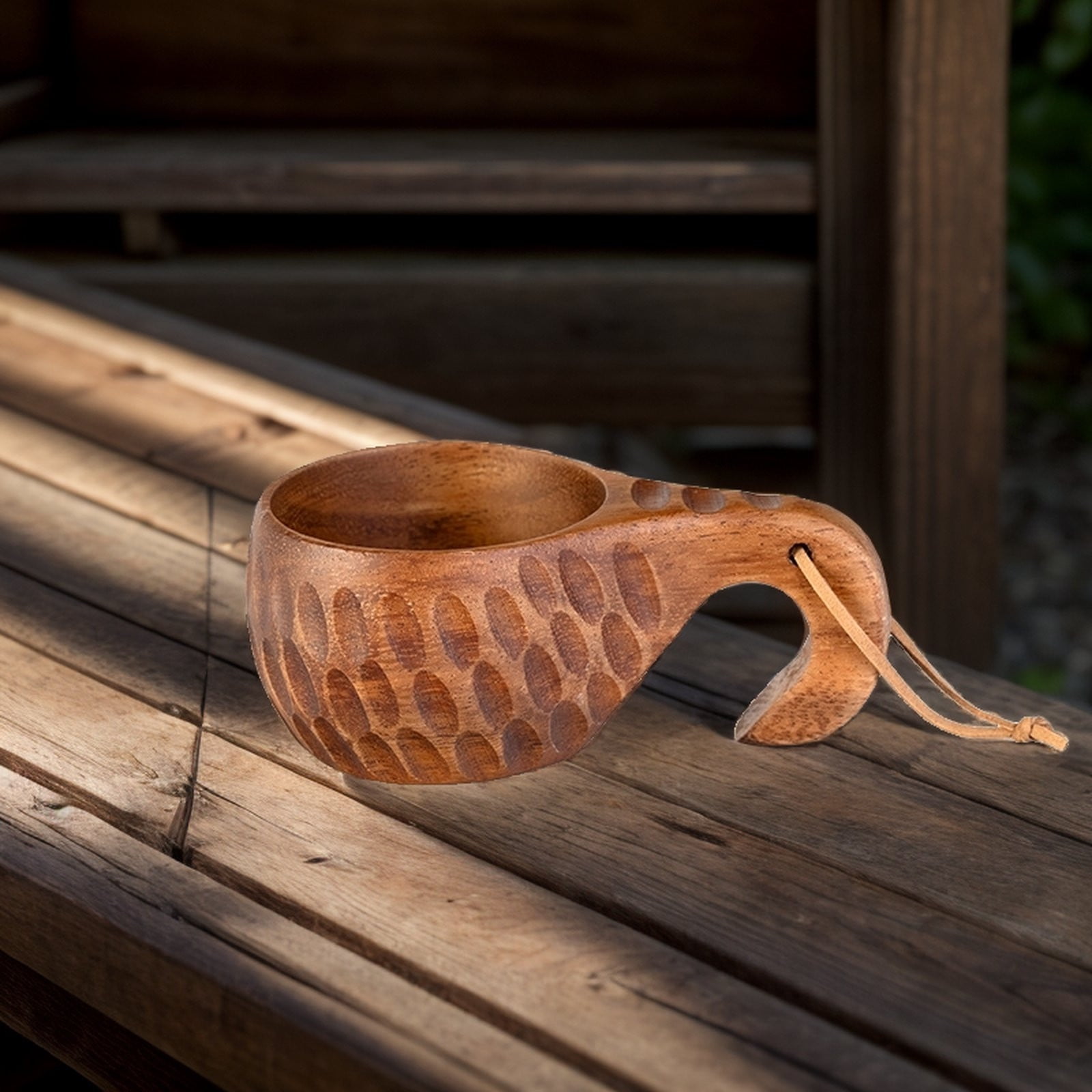 Acacia Wood Tea Cup Chinese Japanese Style Wooden Cup With Handle ...