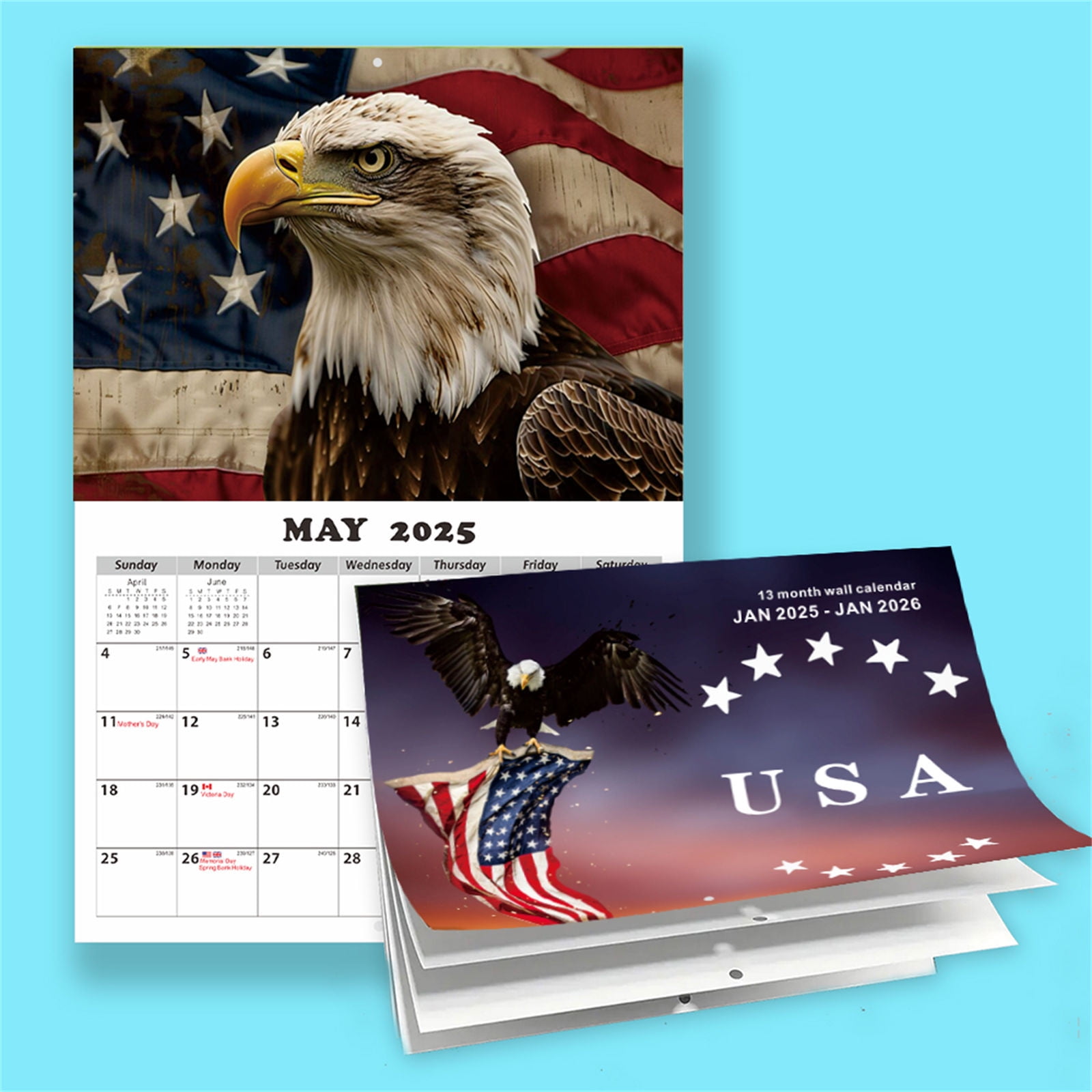 Liamobondopolis Living 2025 12 Months White Eagle Wall Calendar ...