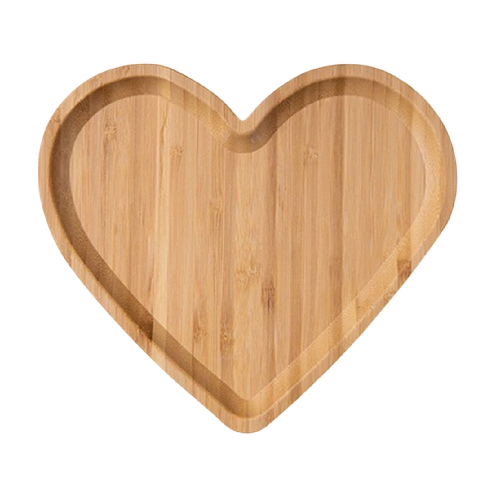 Liamobondopolis Living Heart Shape Bamboo Tray Solid Durable Smooth ...