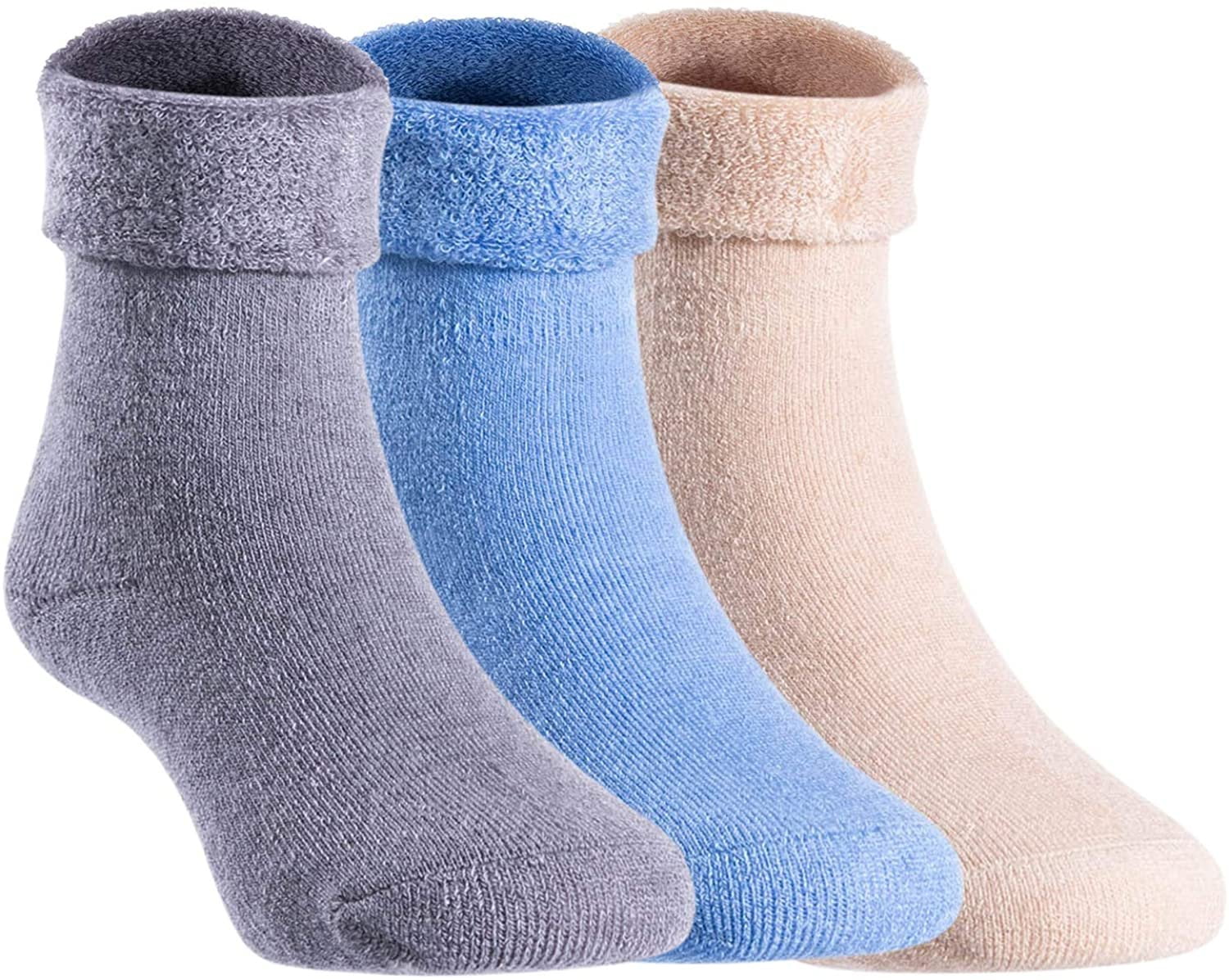 Lian LifeStyle 3 Pairs Children Wool Crew Boot Socks. , Soft, Adorable ...