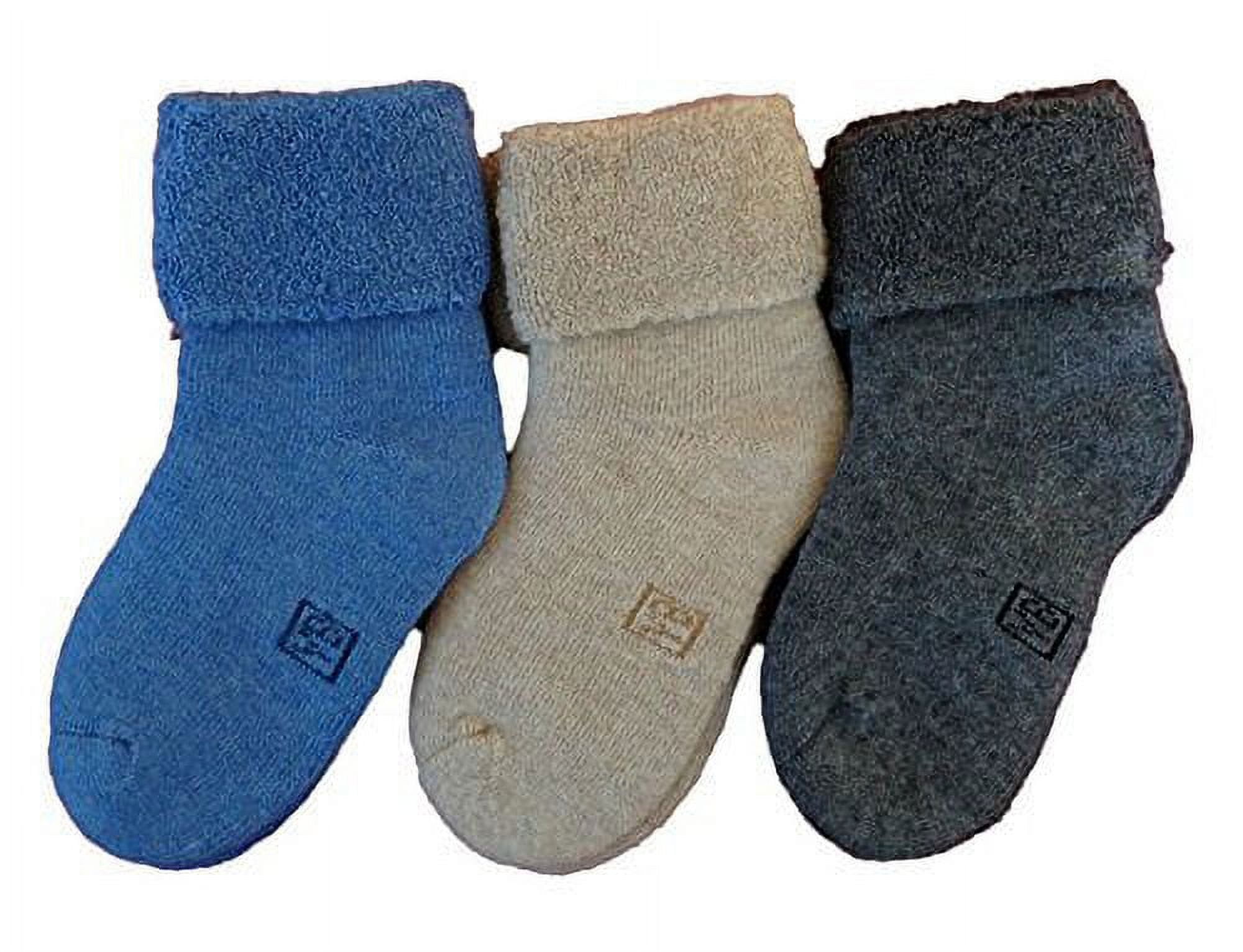 Lian LifeStyle 3 Pairs Pack Children Wool Socks Plain Color 6M-12M ...