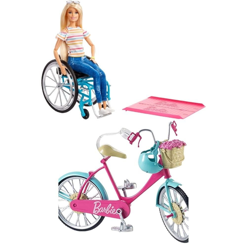 Lian LifeStyle Barbie Bundle, Barbie Bicycle + Barbie Fashionistas. 2 Packs - Walmart.com