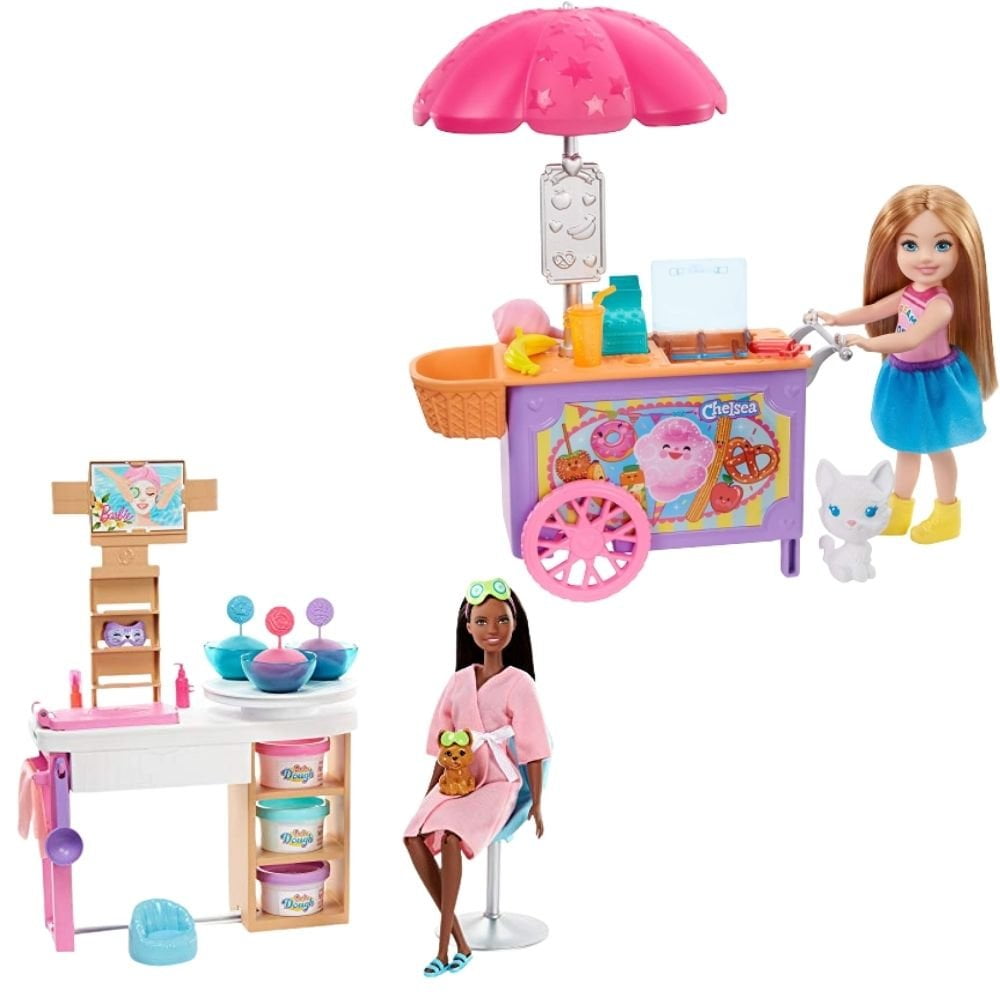 Lian LifeStyle Barbie Bundle, Barbie Club Chelsea Doll and Snack Cart ...