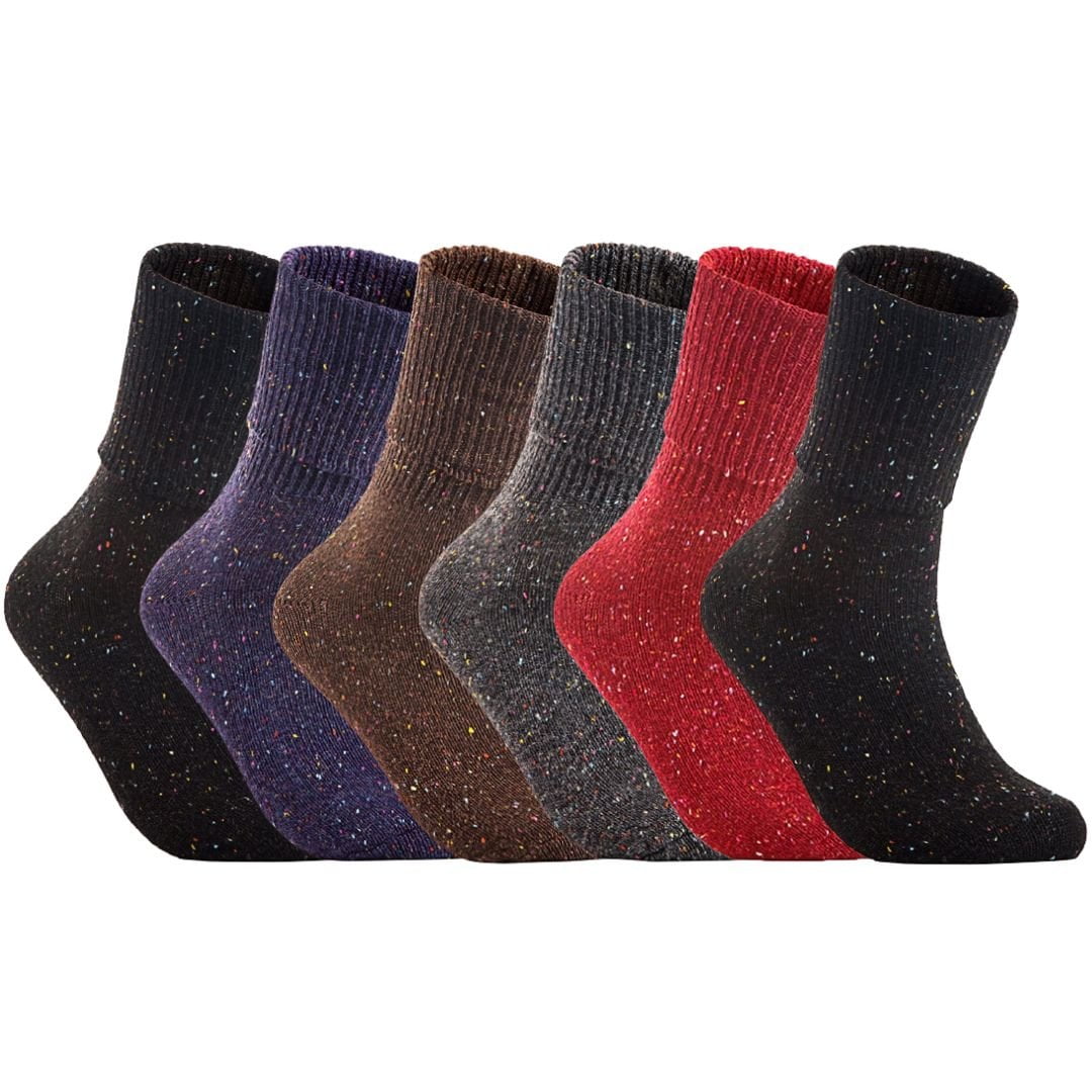 Lian LifeStyle Big Girl's 6 Pair's Exceptional High Crew Wool Socks Non ...