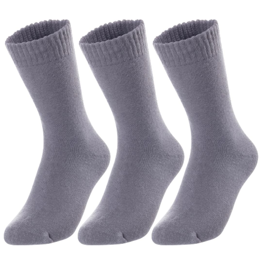 Lian LifeStyle Men's 3 Pairs Extra Thick Wool Socks Plain Color Size 9 ...