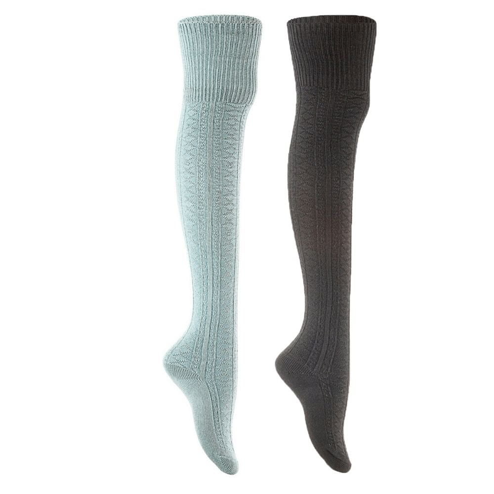 Lian Style Women's 2 Pairs Long Lasting, Colorful and Fancy Thigh High ...