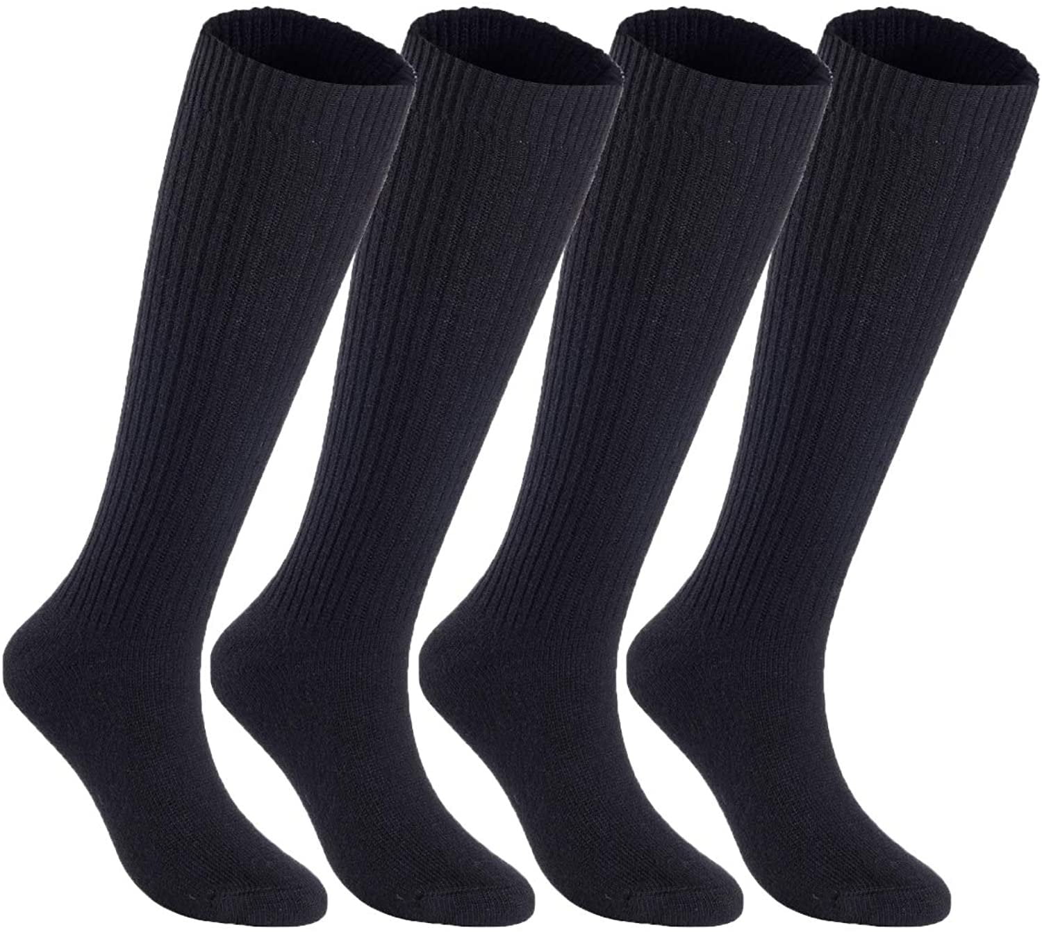 Lian Style Women's 4 Pairs Knee-high Knitted Wool Socks Stripped FS05 ...