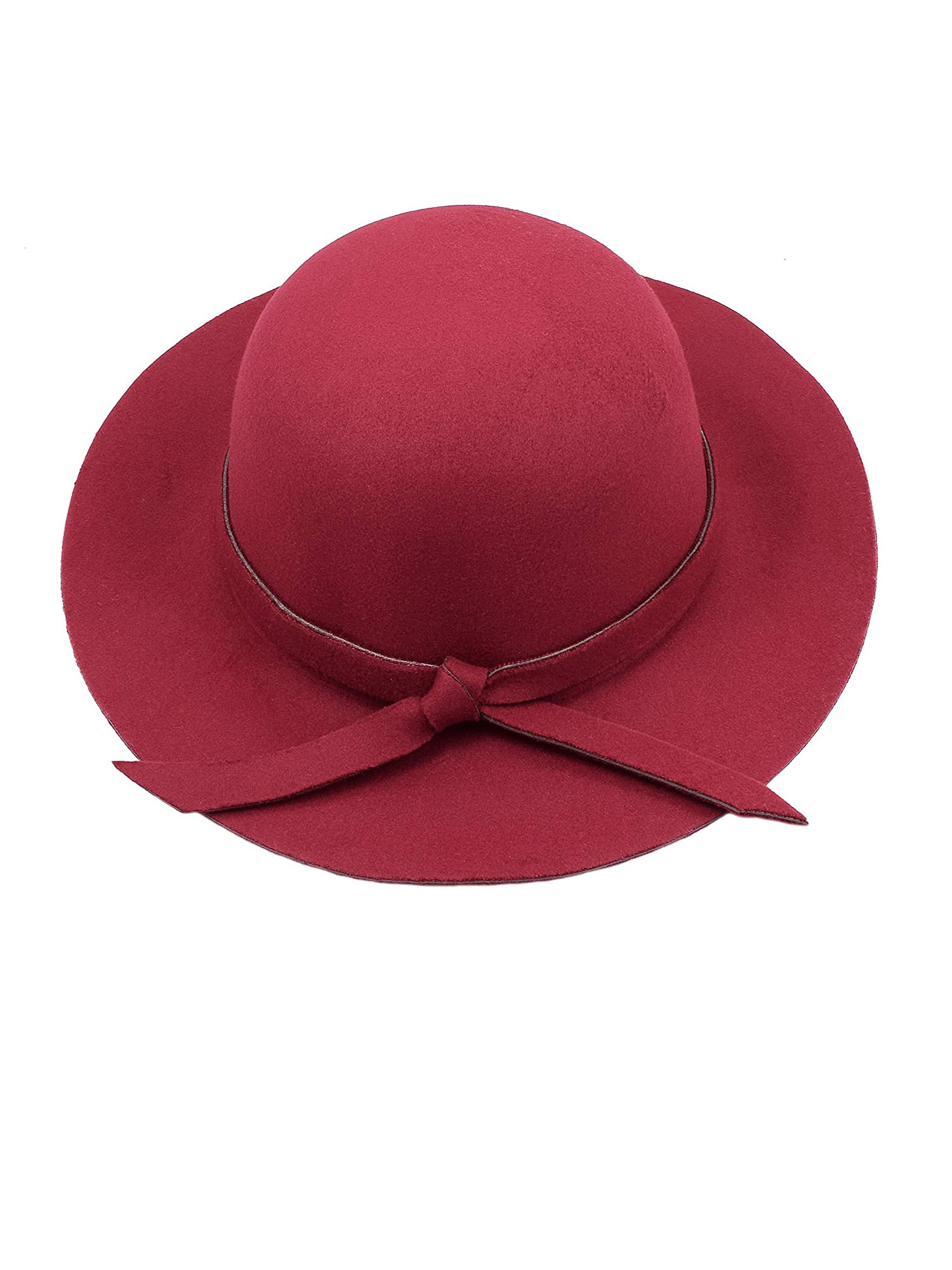 Liangchengmei Kids Girls Vintage Wide Brim Wool Felt Bowler Cap Bowknot ...