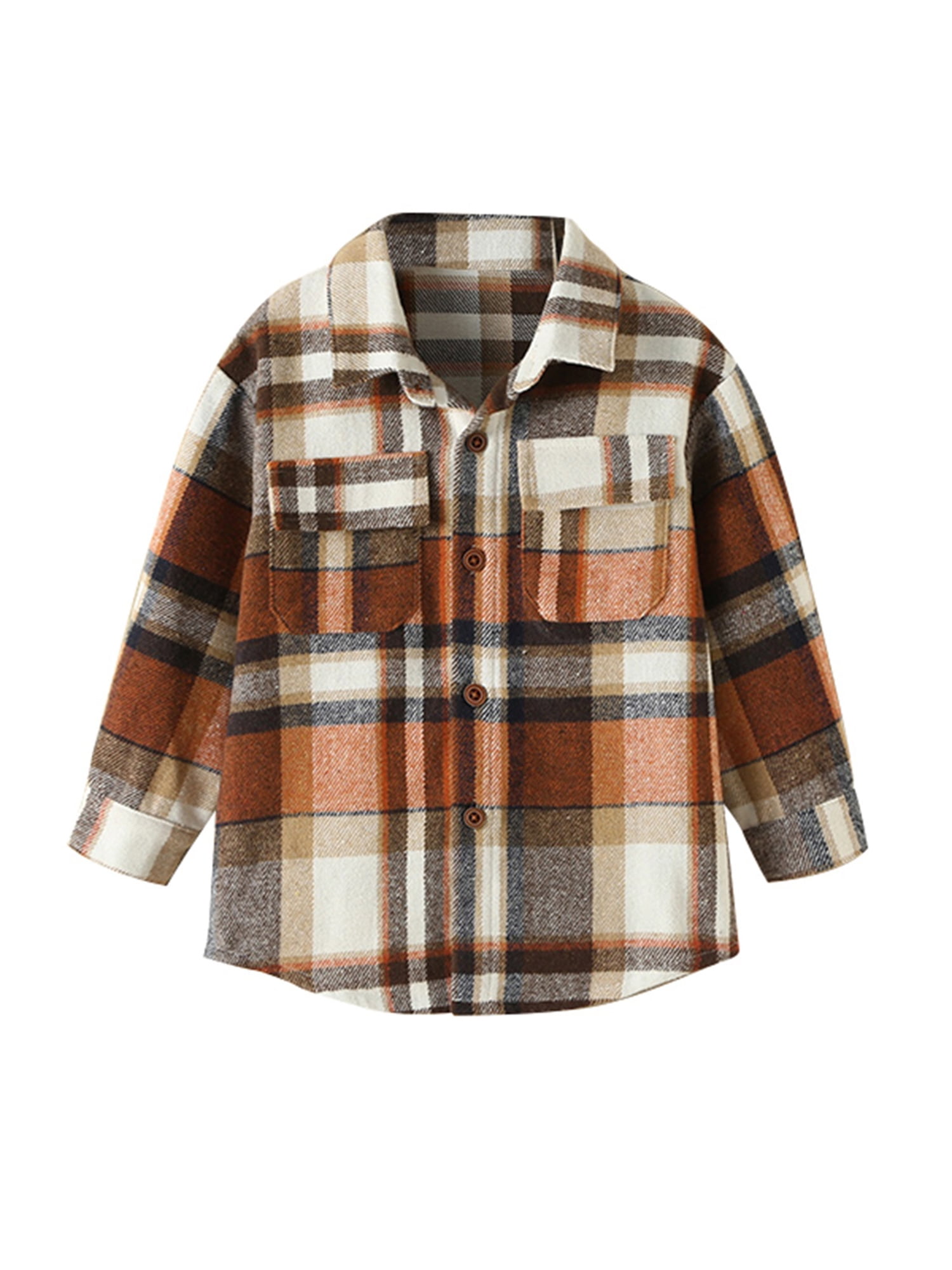 Liangchengmei Kids Little Boys Girls Baby Long Sleeve Button Down Plaid ...