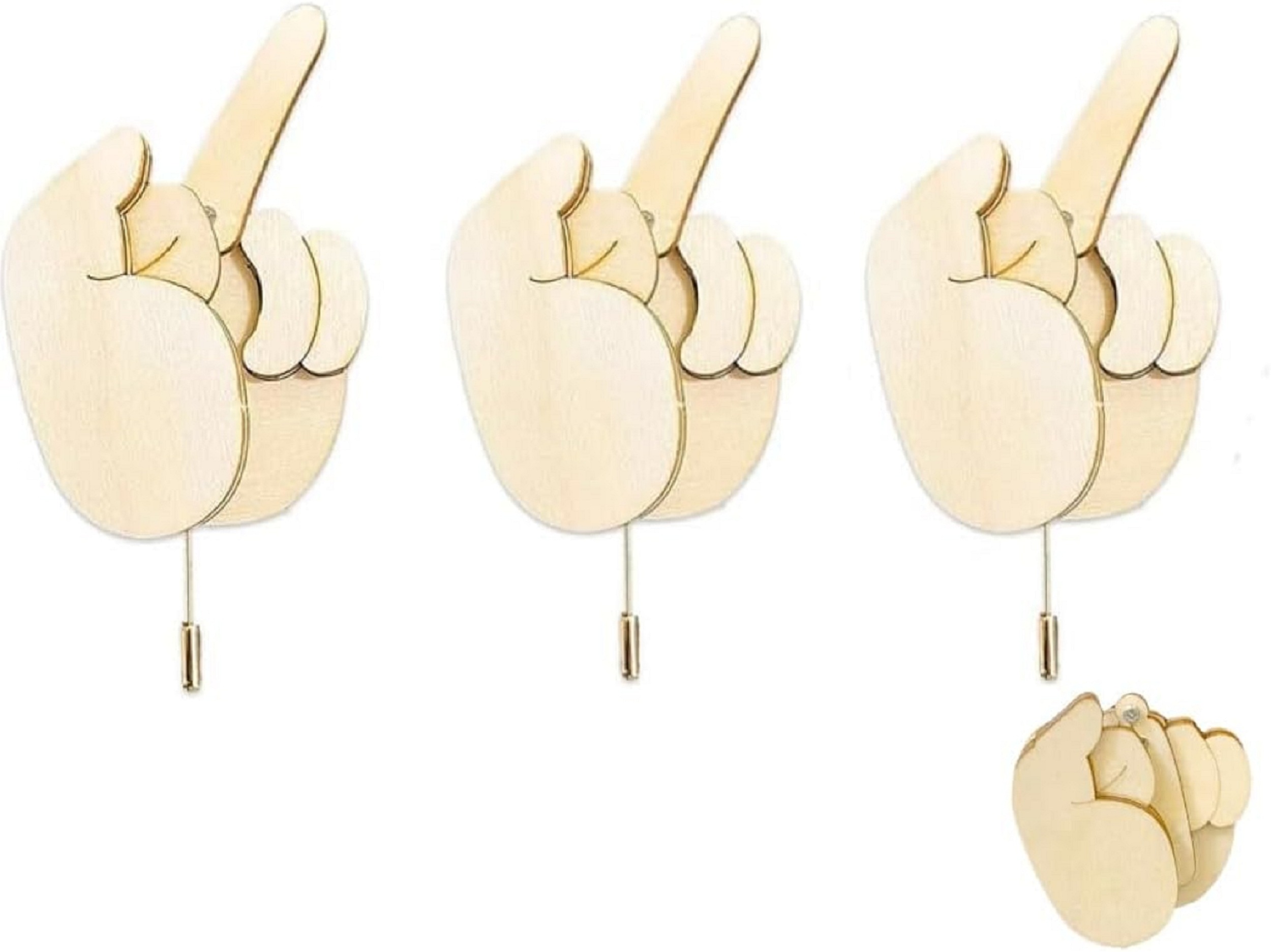 Liaosiiii Mood Pin Wooden Finger Broach 2024 New Finger Pin Diy Kit