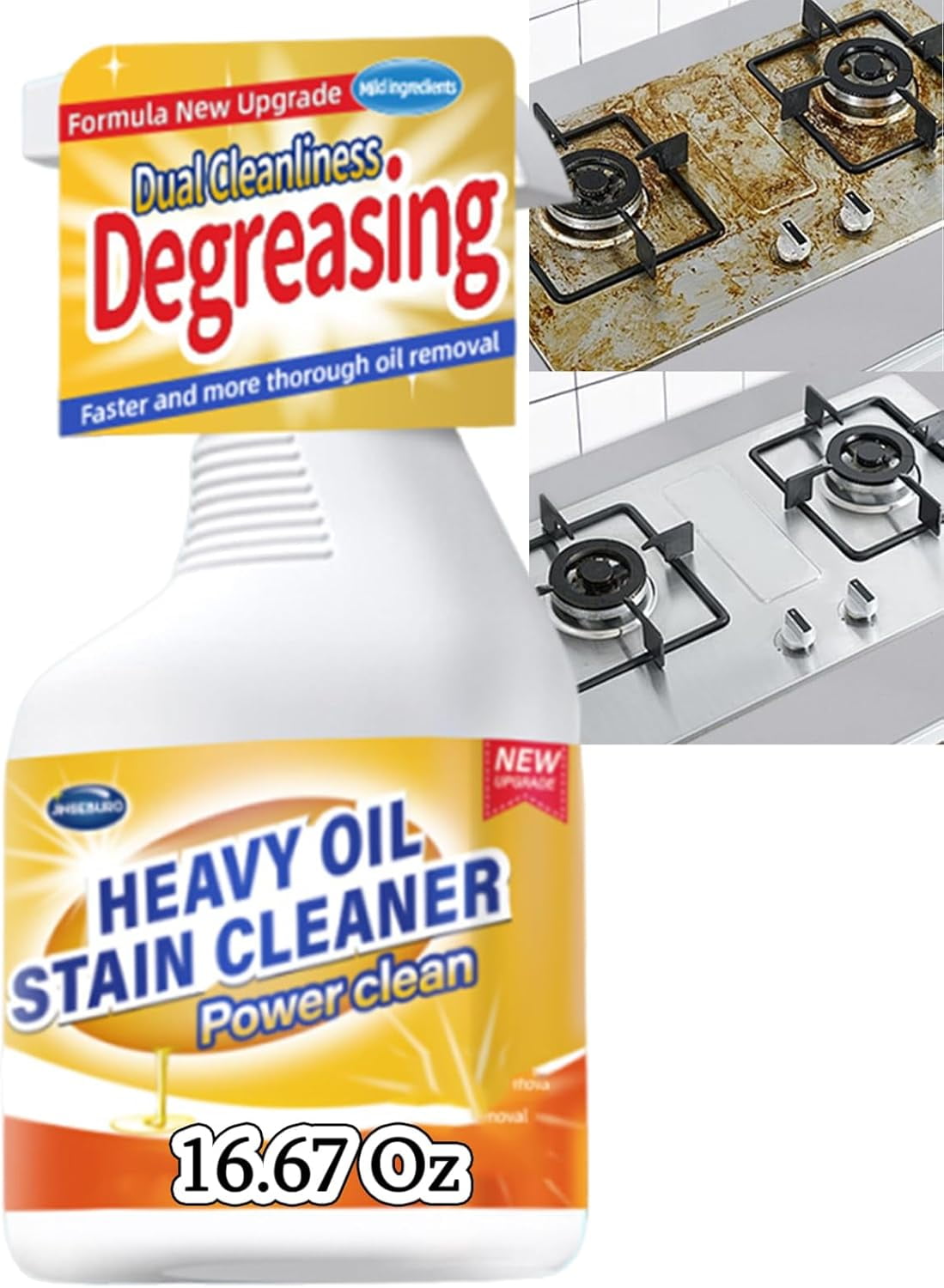 Liapu Heavy Duty Degreaser Cleaner Spray, 16.67 Fl Oz Liapu Kitchen Heavy Oil Cleaner, Clean Up ...