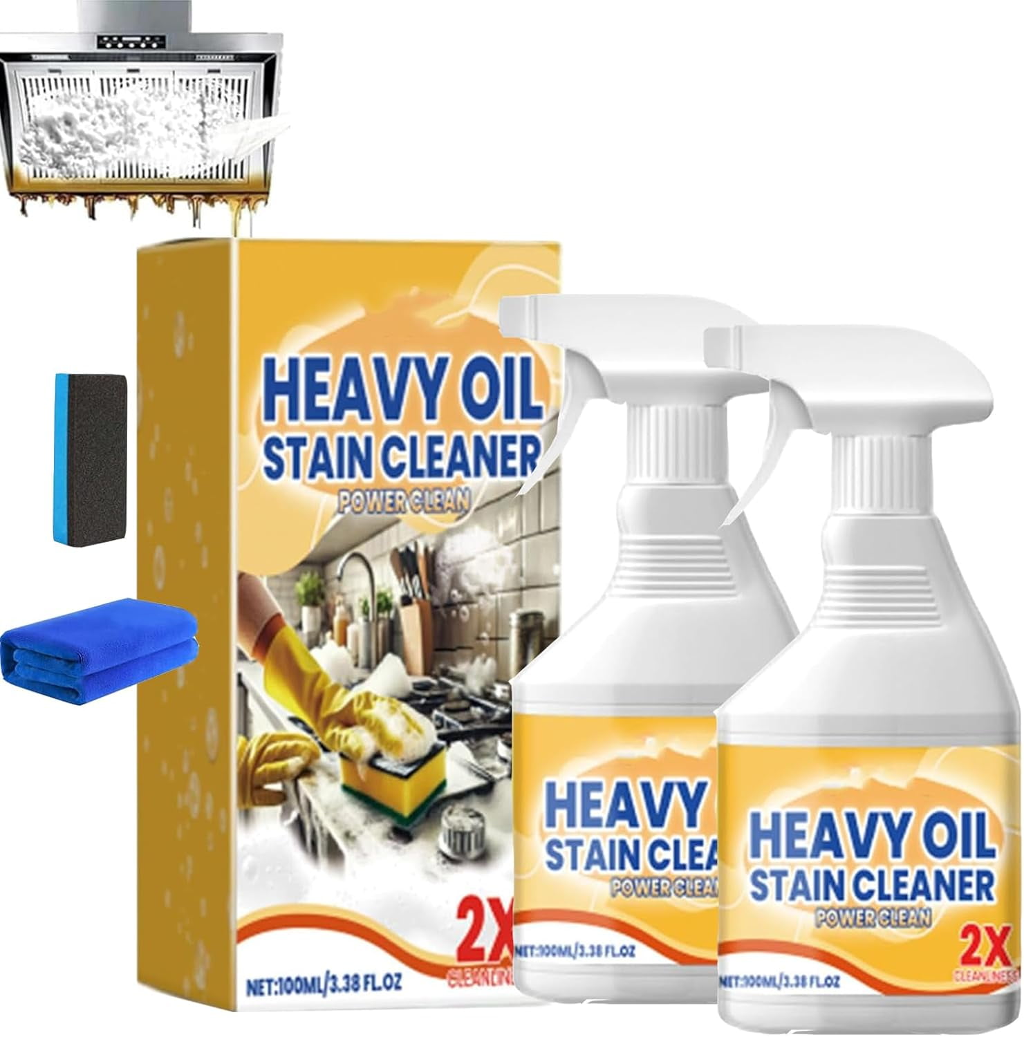 Liapu Heavy Duty Degreaser Cleaner Spray,Clean Up Kitchen Oil Stains, All Purpose Kitchen Heavy ...