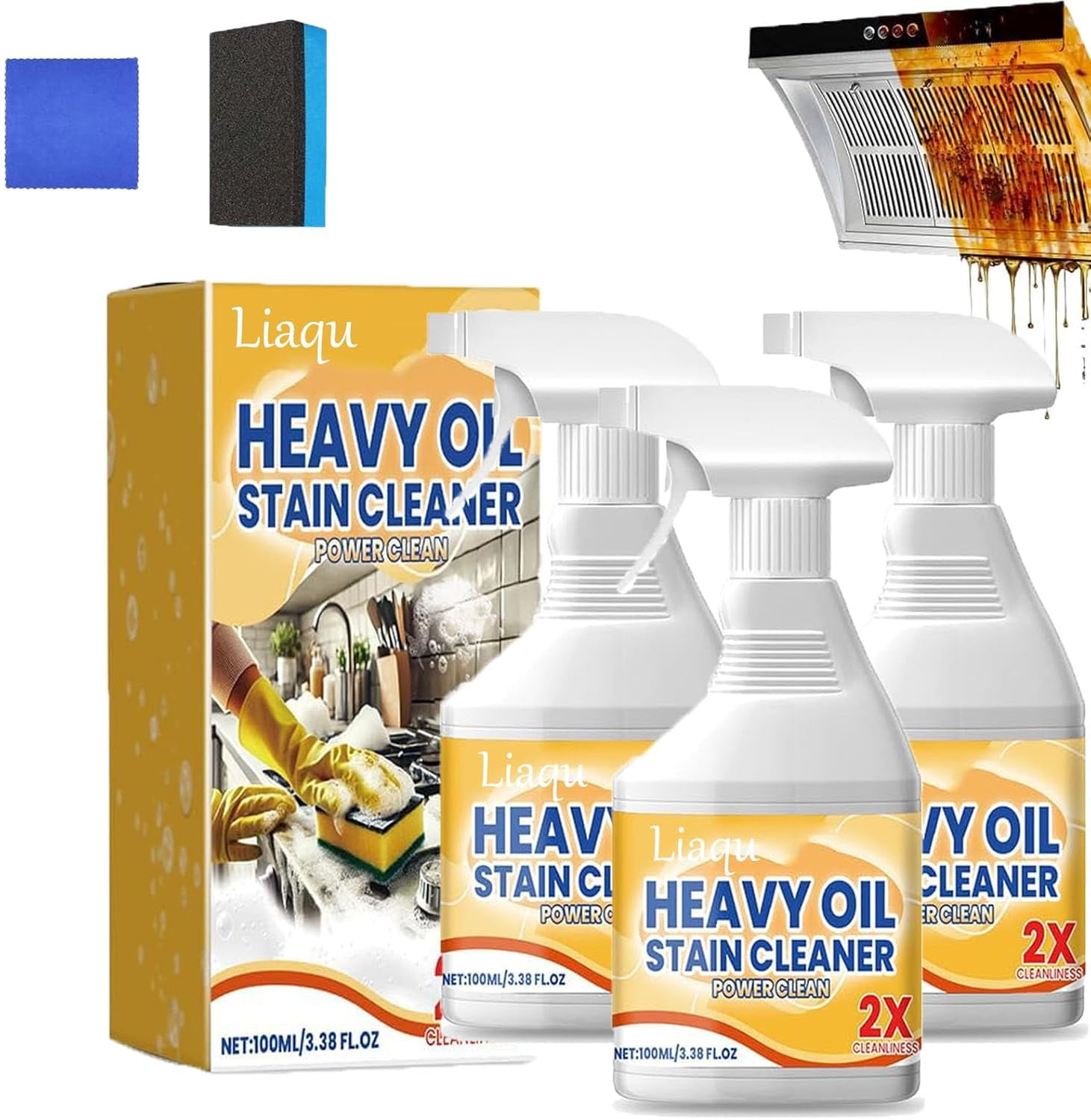 Liapu Kitchen Heavy Oil Cleaner, 2025 New All Purpose Kitchen Heavy Oil Cleaning Agent, Powerful ...